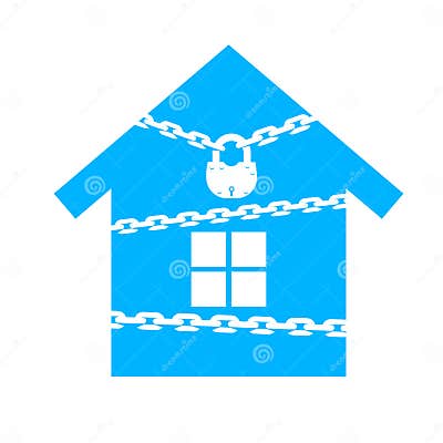 House with Chains Closed on the Lock Stock Vector - Illustration of ...
