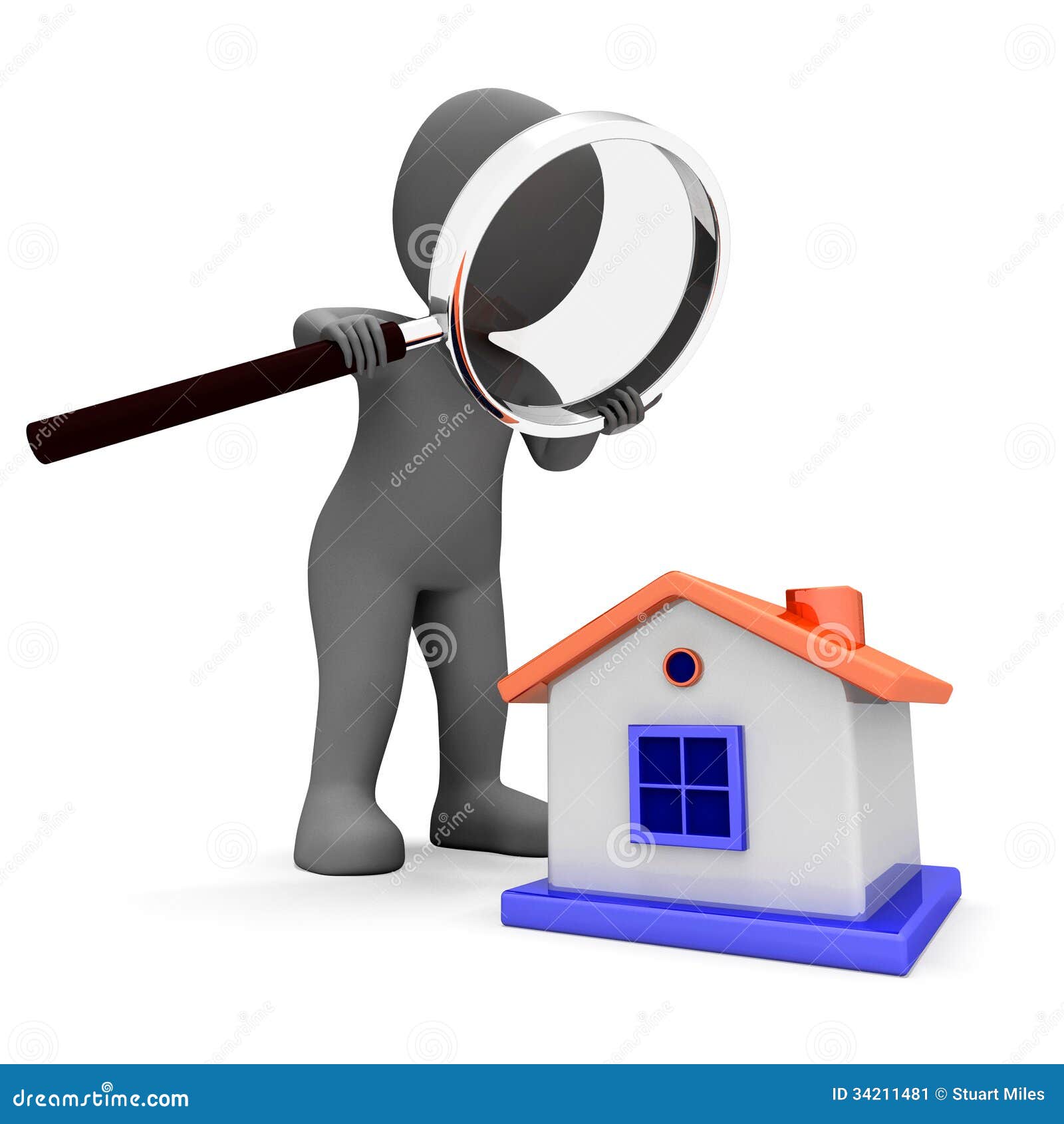 House Character Shows Searching or Looking for Home Stock Illustration ...