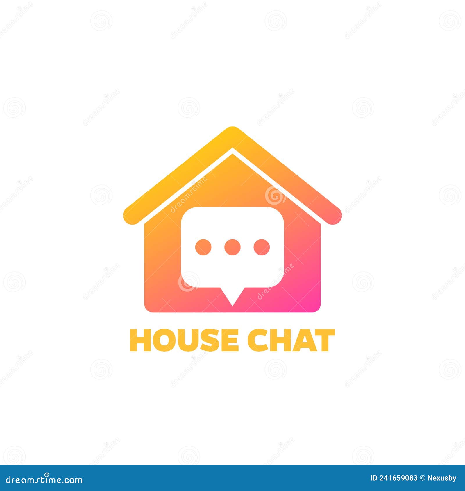 House Chat Logo, Vector Icon Stock Vector - Illustration of icon ...