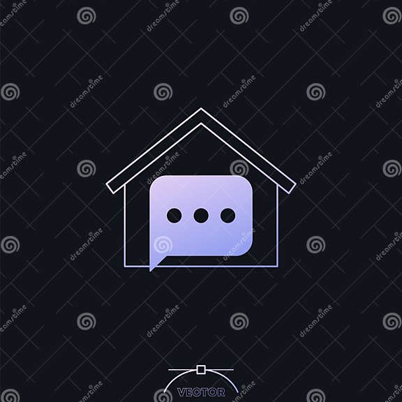 House Chat Vector Icon with a Gradient Stock Illustration ...
