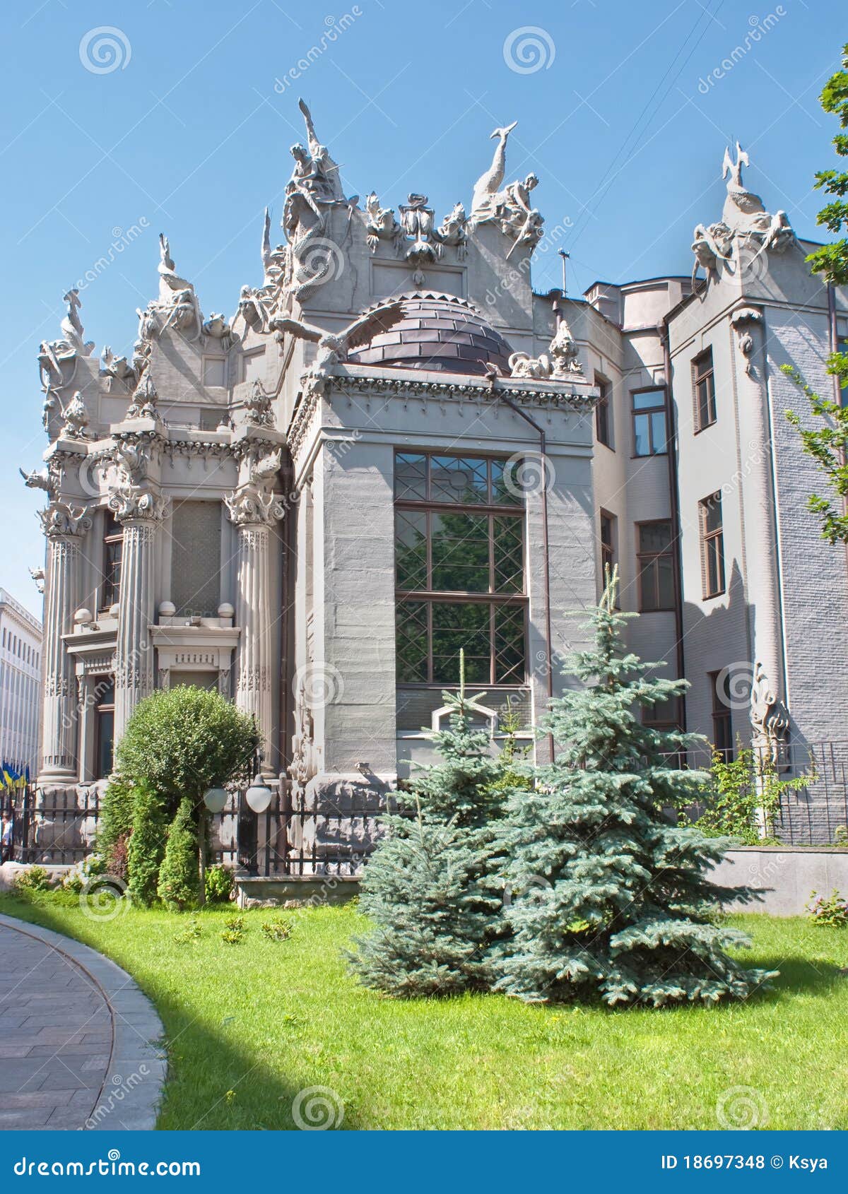 The House with Chimeras Side View Stock Photo - Image of door, gloomy ...