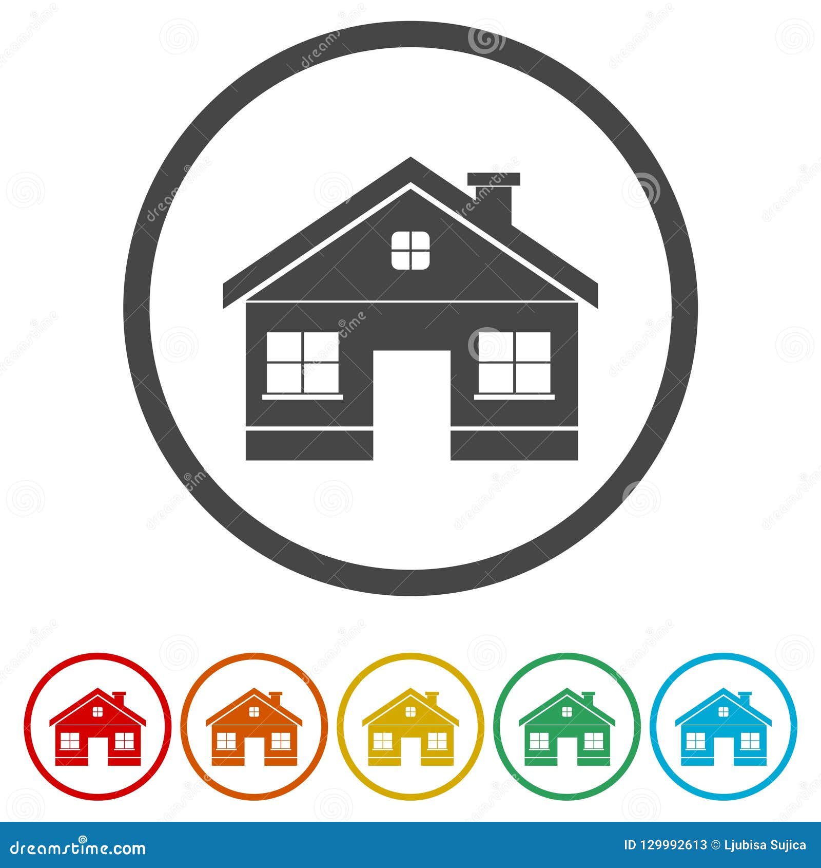 House circle icon. stock vector. Illustration of identity - 129992613