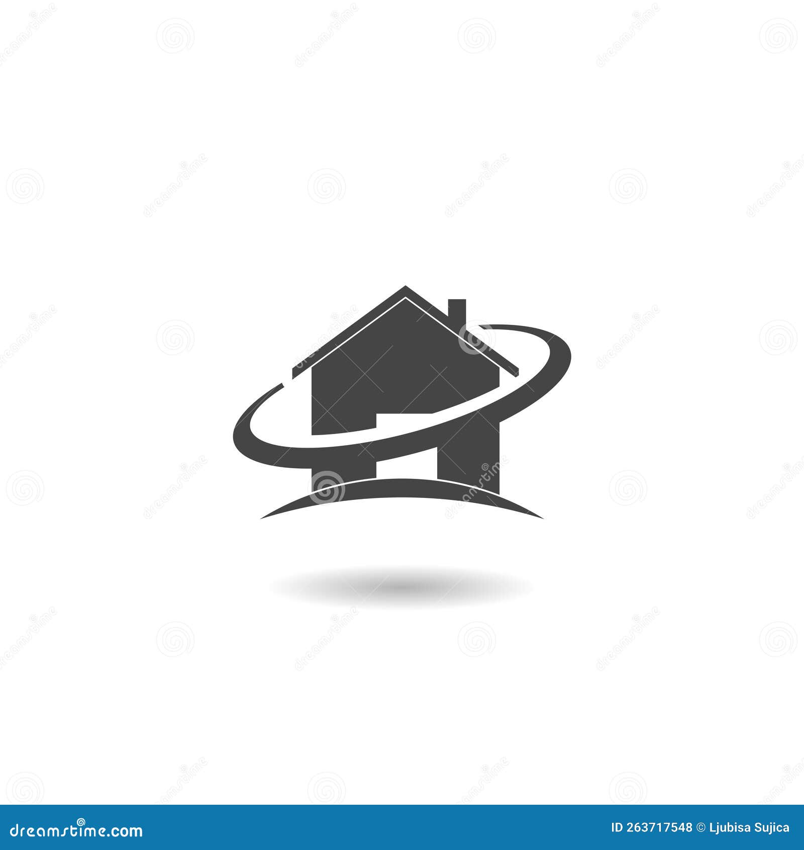 House Circle Logo with Shadow Stock Vector - Illustration of hexagon ...