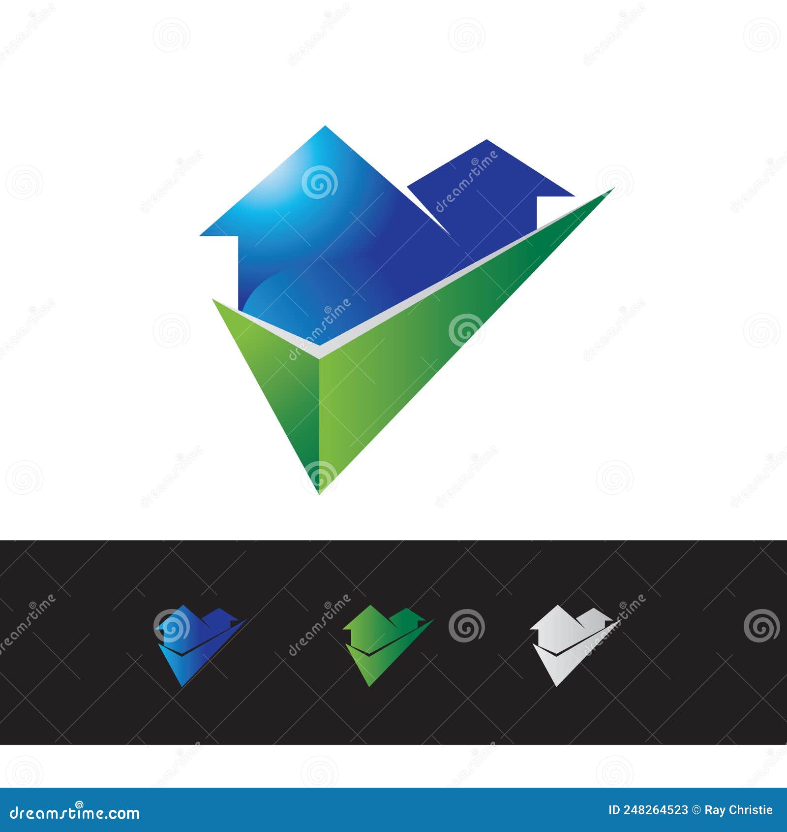 House Logo with Two Houses and Check Mark Stock Vector - Illustration ...
