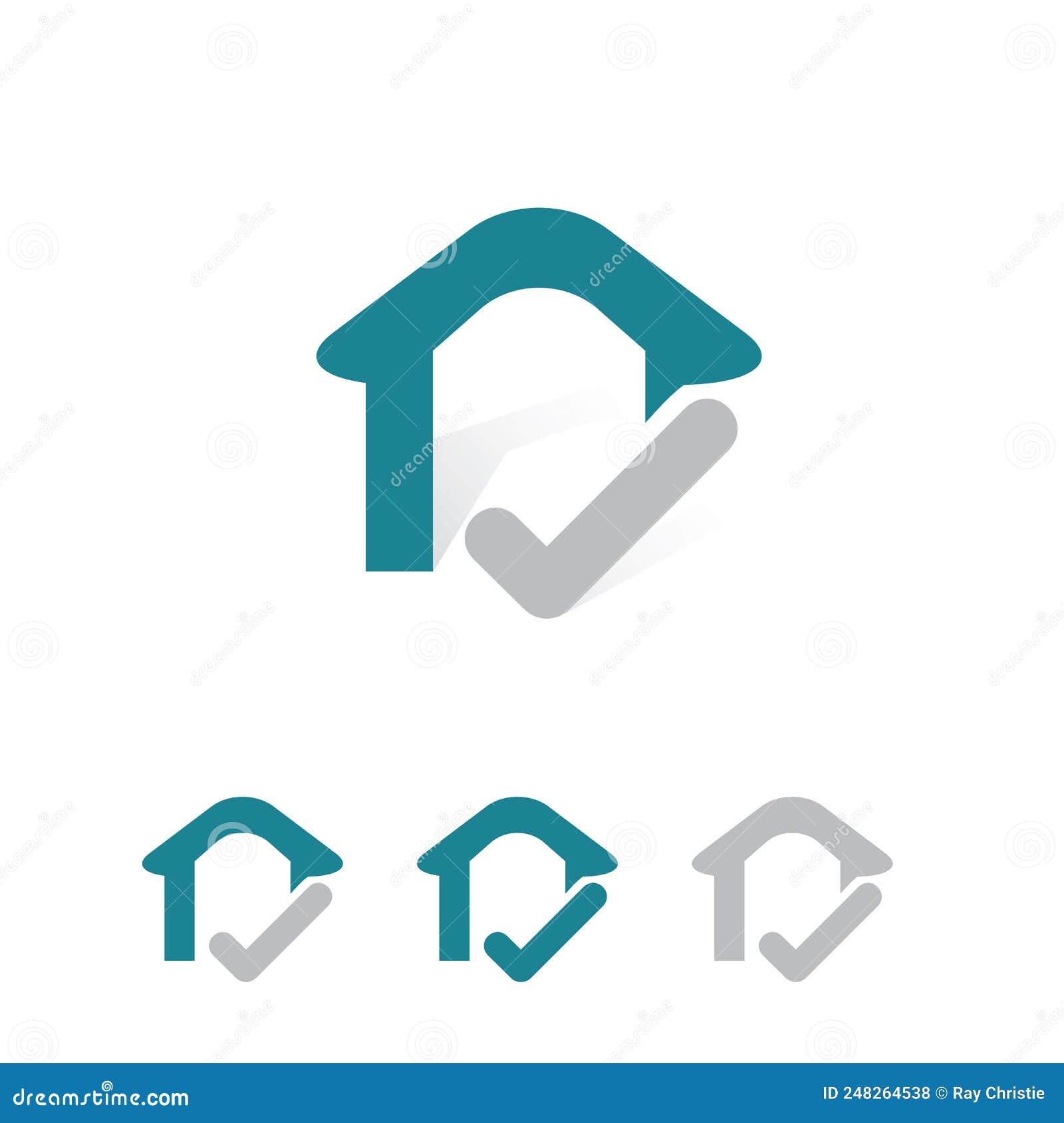 Simple and Minimal House Logo with Check Mark Stock Vector ...