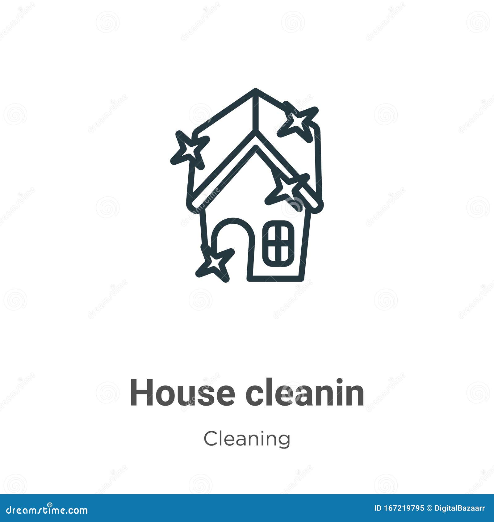 House Cleanin Outline Vector Icon. Thin Line Black House Cleanin Icon ...