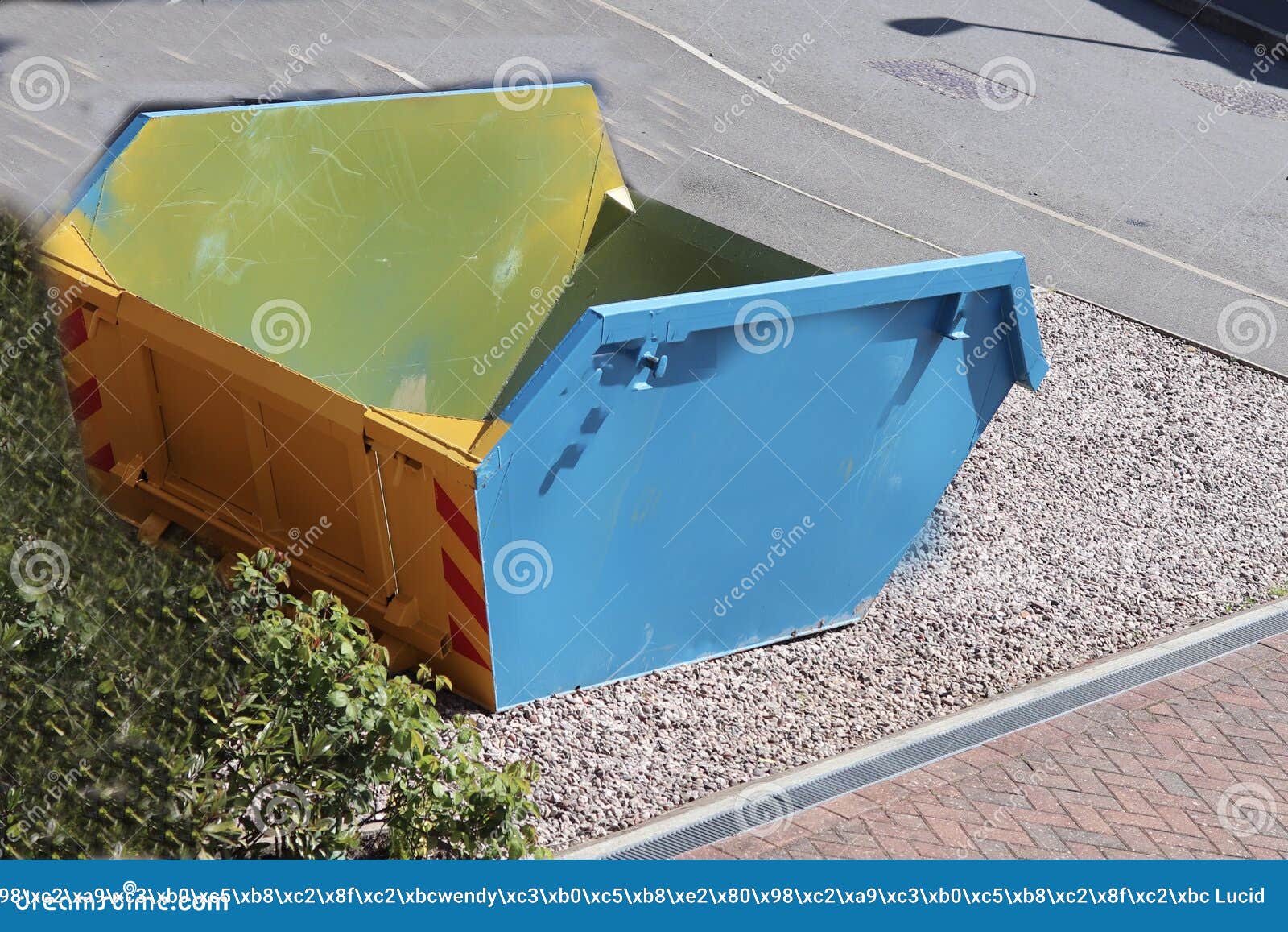Metal Waste Skip Empty Placed on Driveway Stock Photo - Image of empty ...