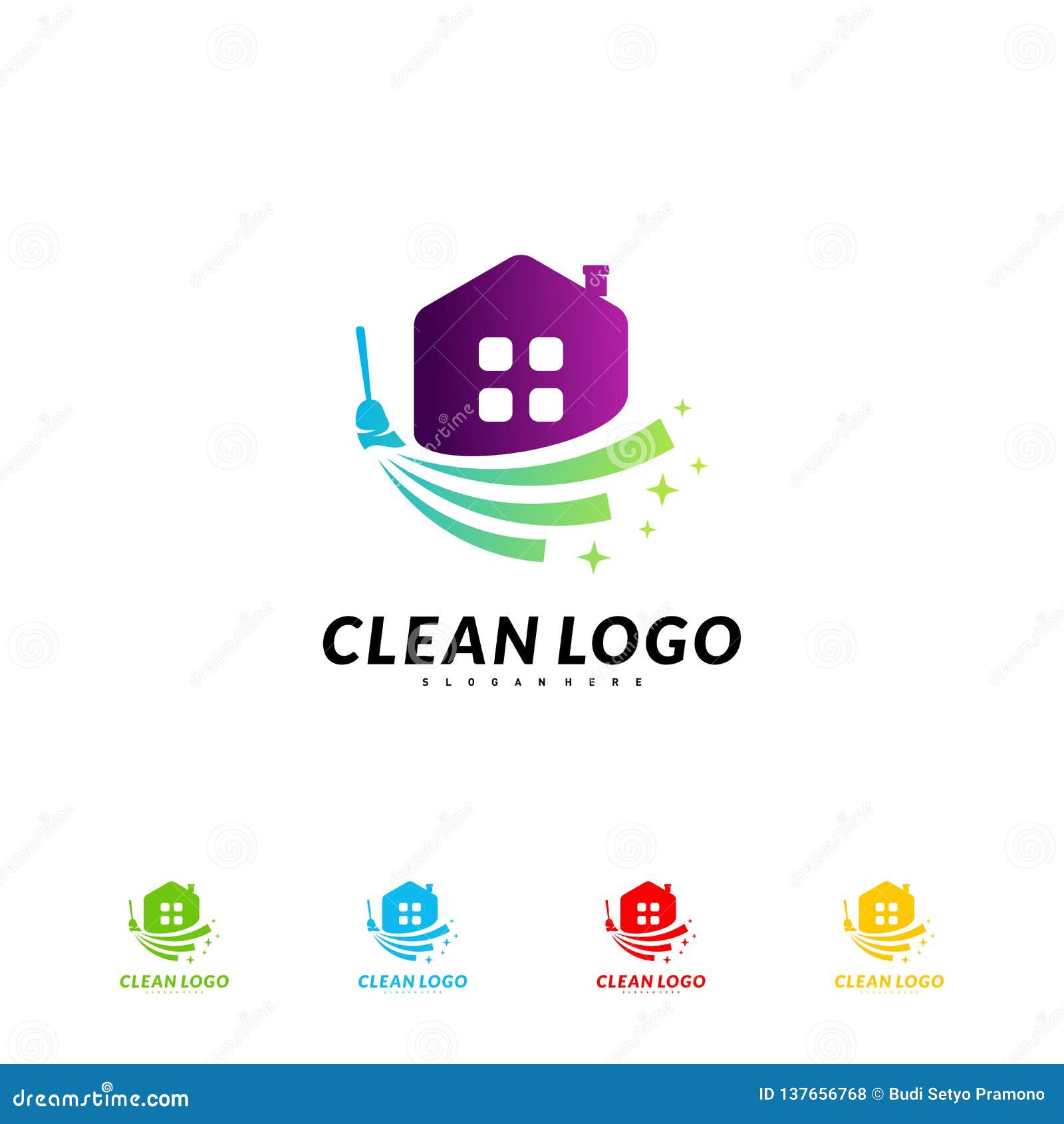 House Cleaning Logo Concept Design Vector. Cleaning Home Logo Template ...