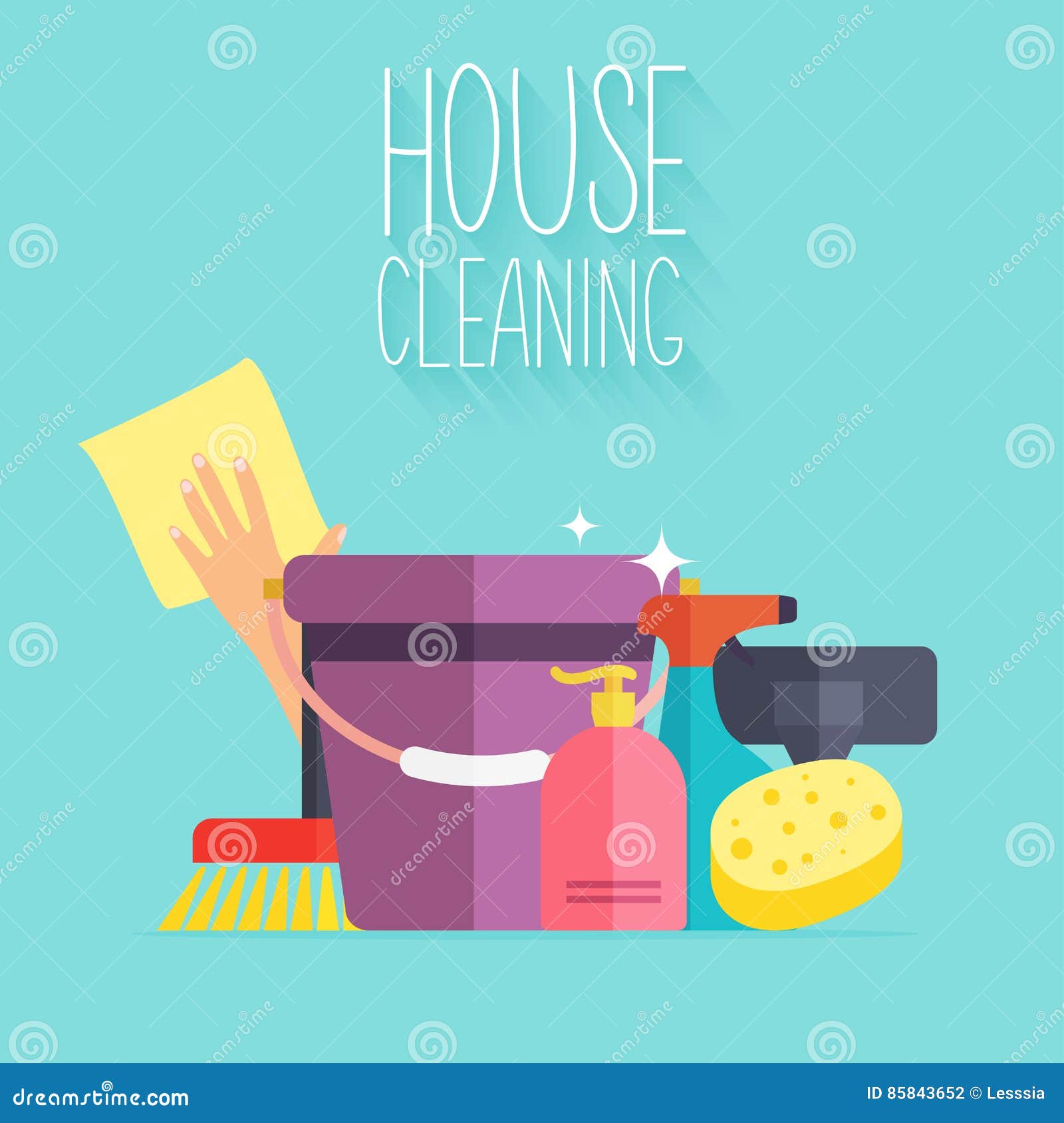 House Cleaning. Poster Template for House Cleaning Services with Stock ...