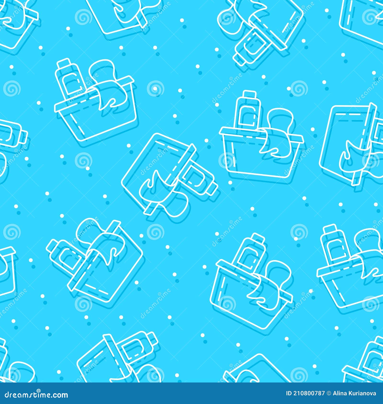 House Cleaning Service Seamless Pattern. Vector Background of Flat ...