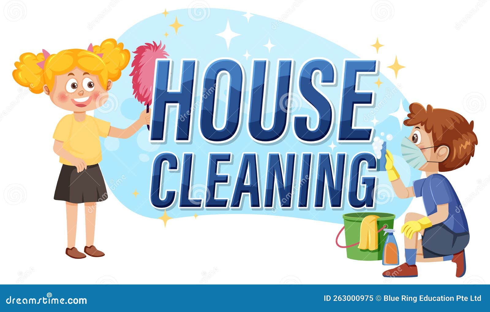 House Cleaning Text for Banner or Poster Design Stock Vector ...