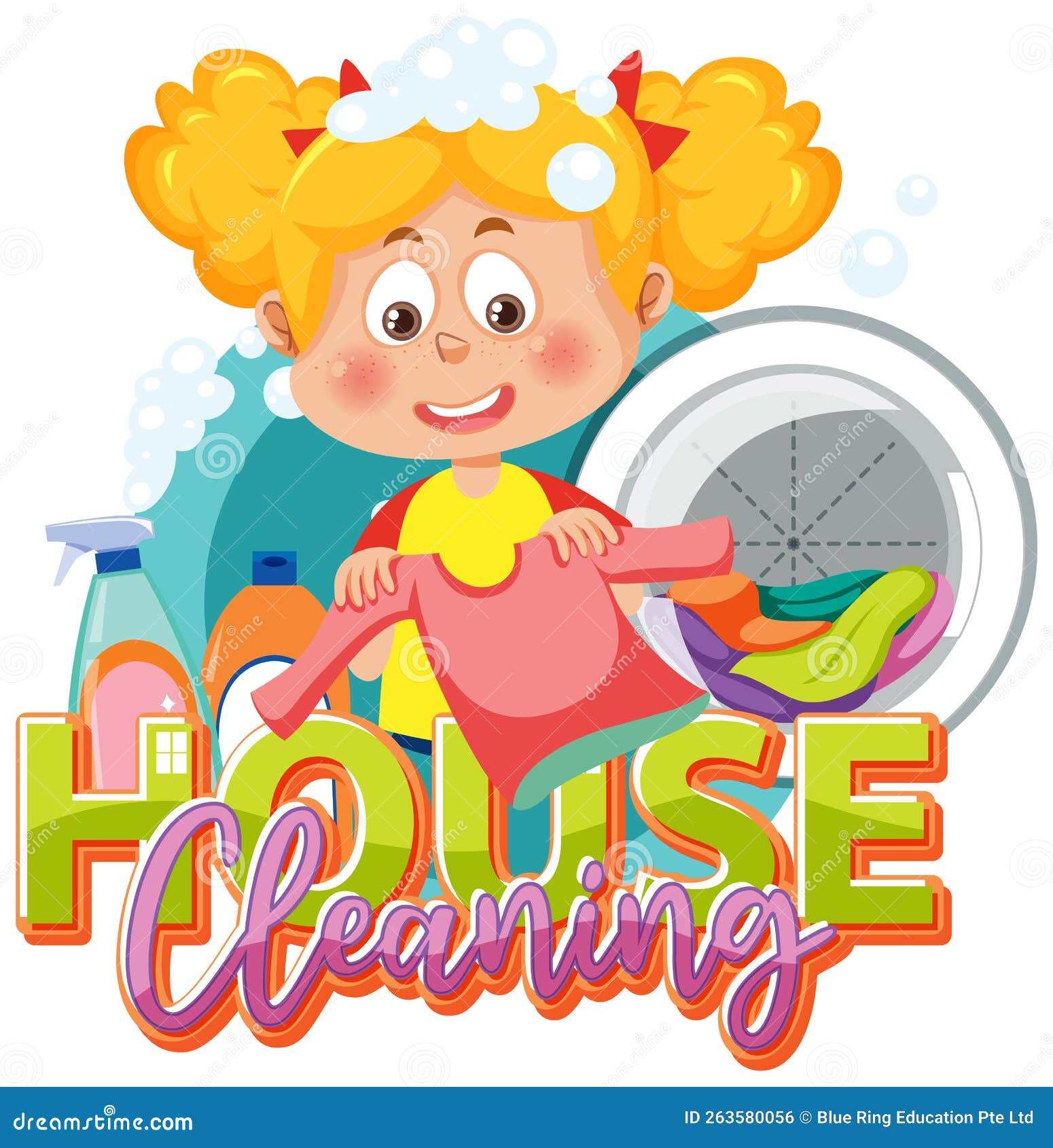 House Cleaning Text for Banner or Poster Design Stock Vector ...