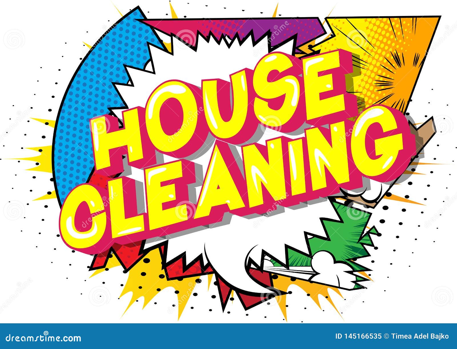 House Cleaning - Comic Book Style Words. Stock Vector - Illustration of ...