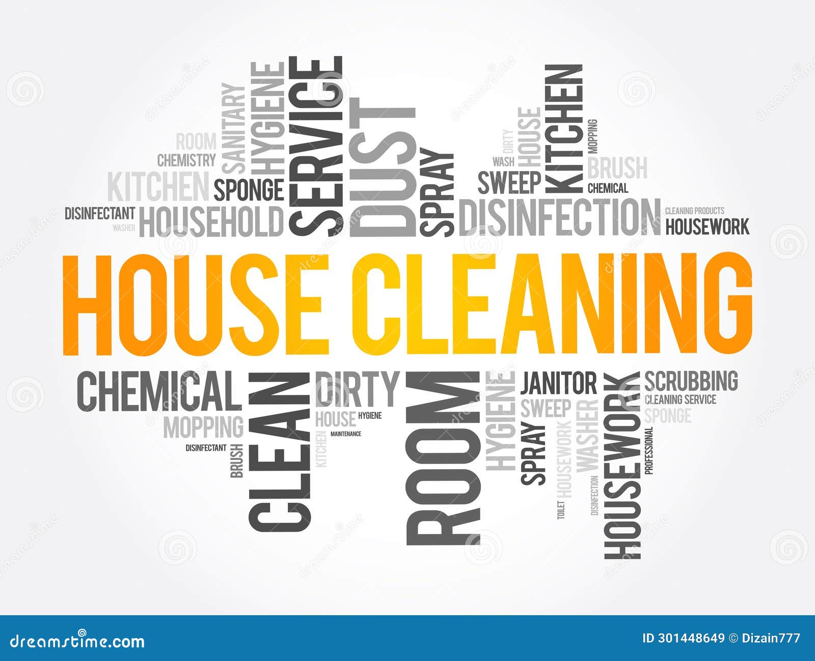 House Cleaning Word Cloud Collage, Concept Background Stock ...