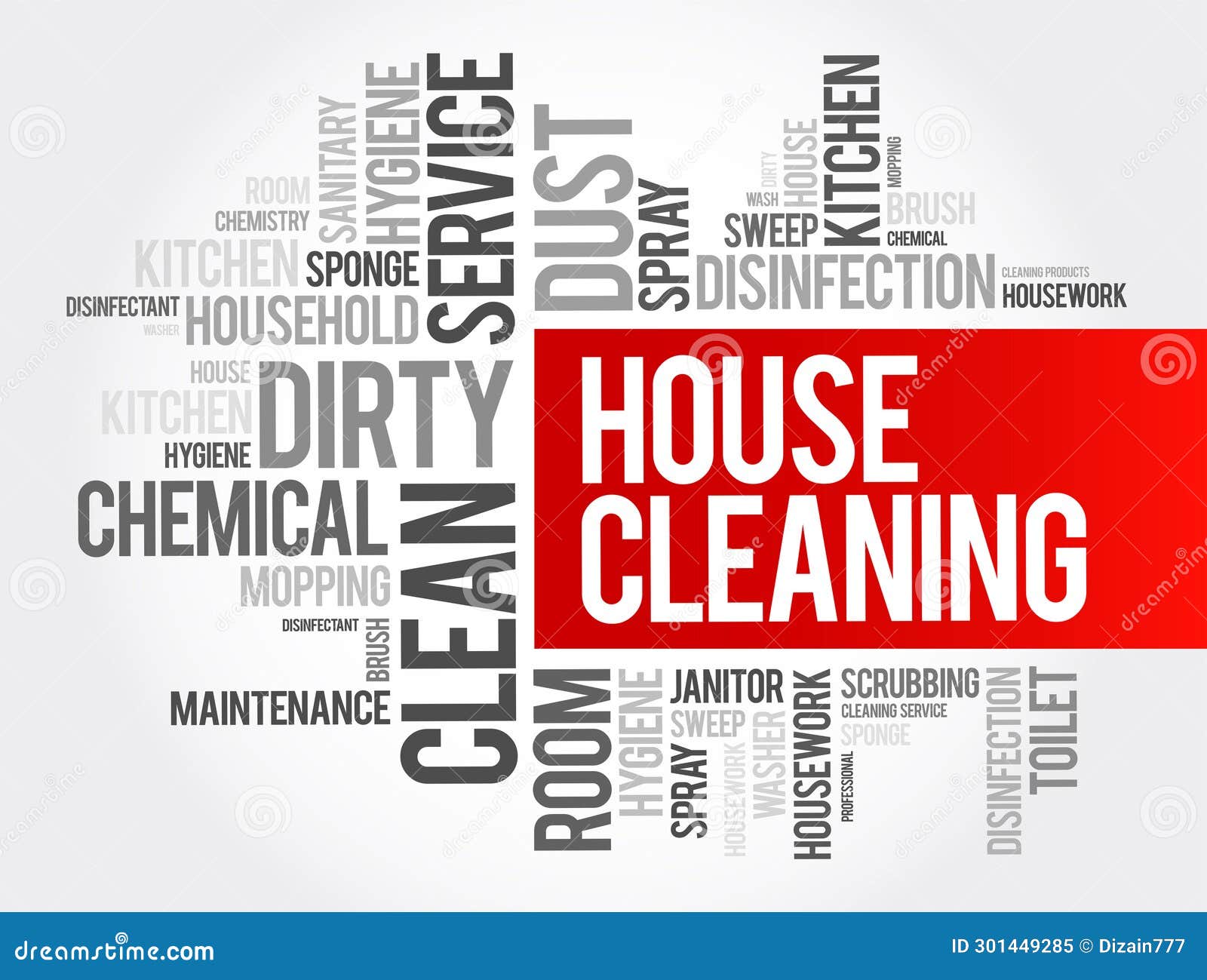 House Cleaning Word Cloud Collage, Concept Background Stock ...