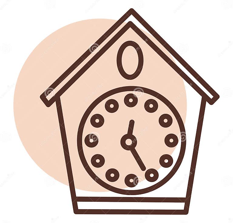 House clock, icon stock vector. Illustration of black - 261065286