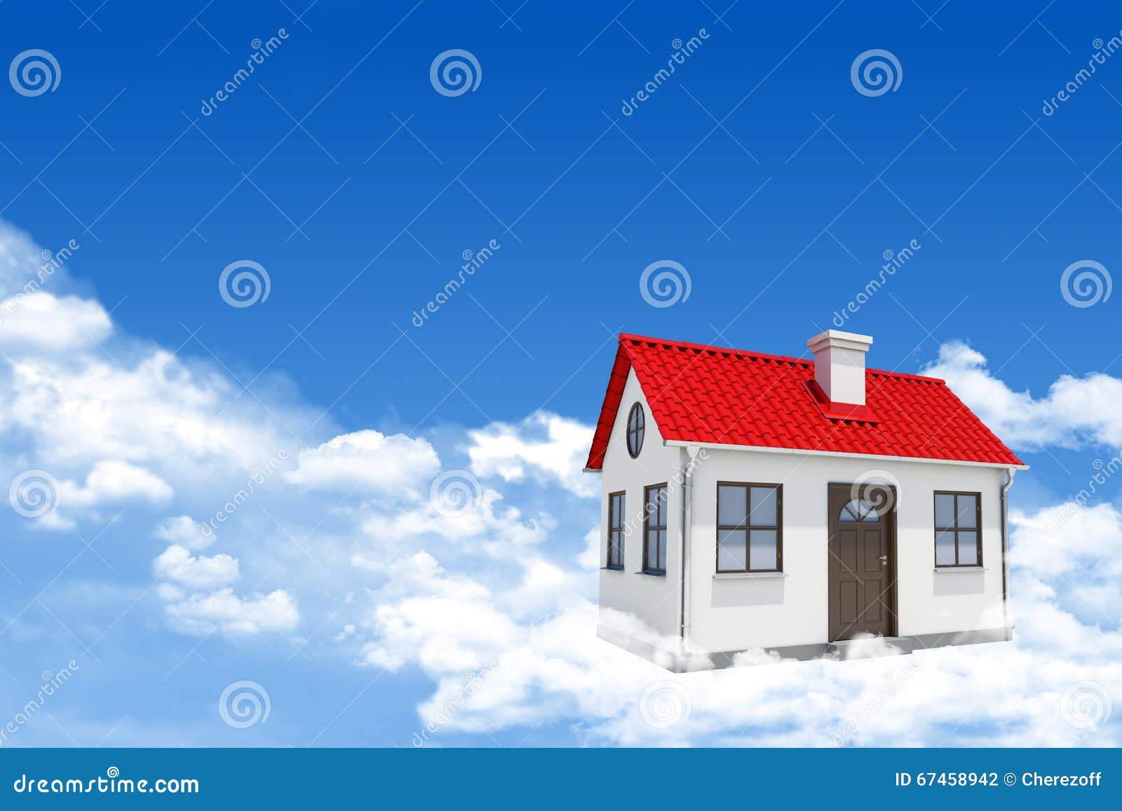 House on clouds stock photo. Image of outdoor, bright - 67458942