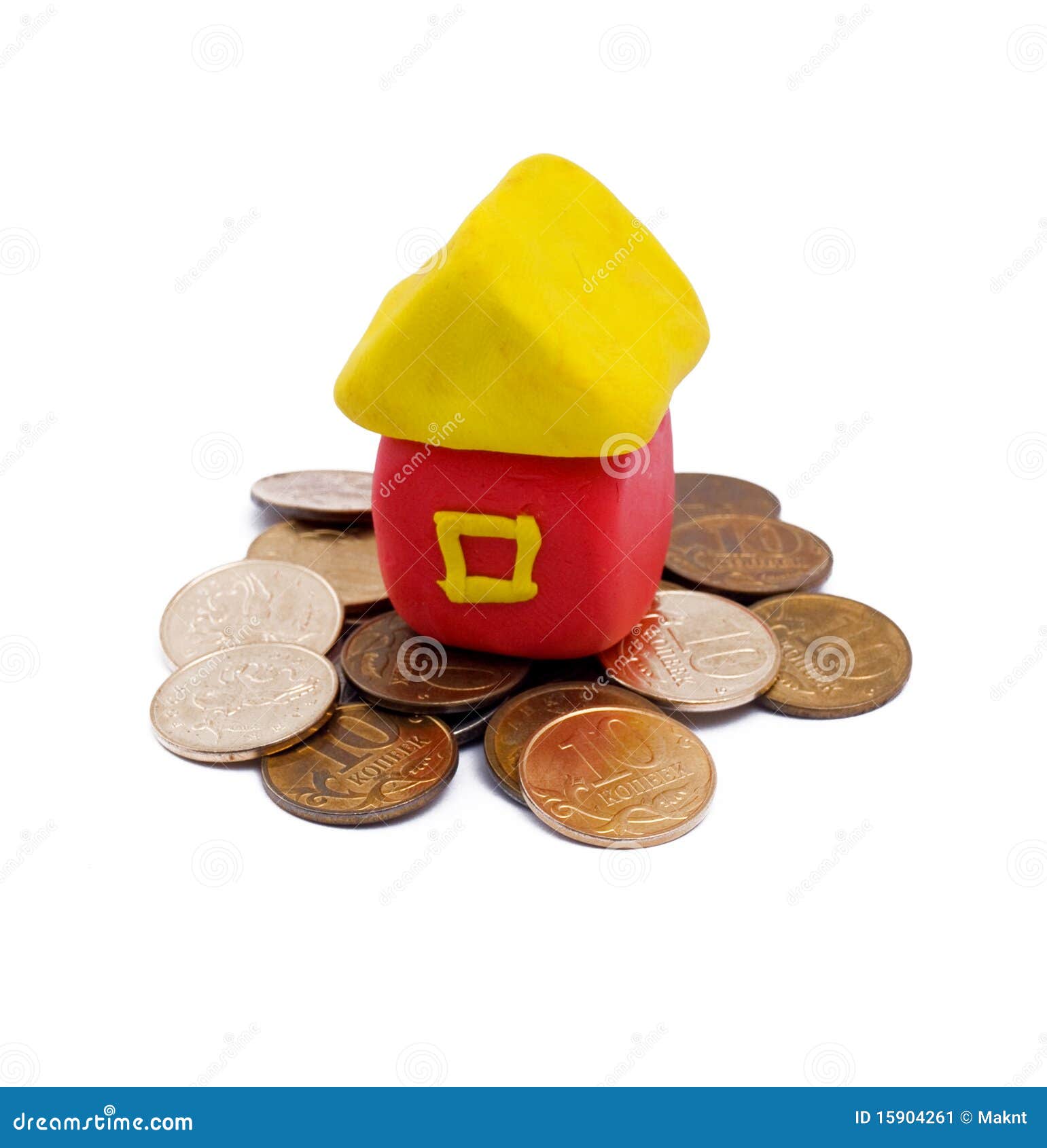 The house on coins stock image. Image of construction - 15904261