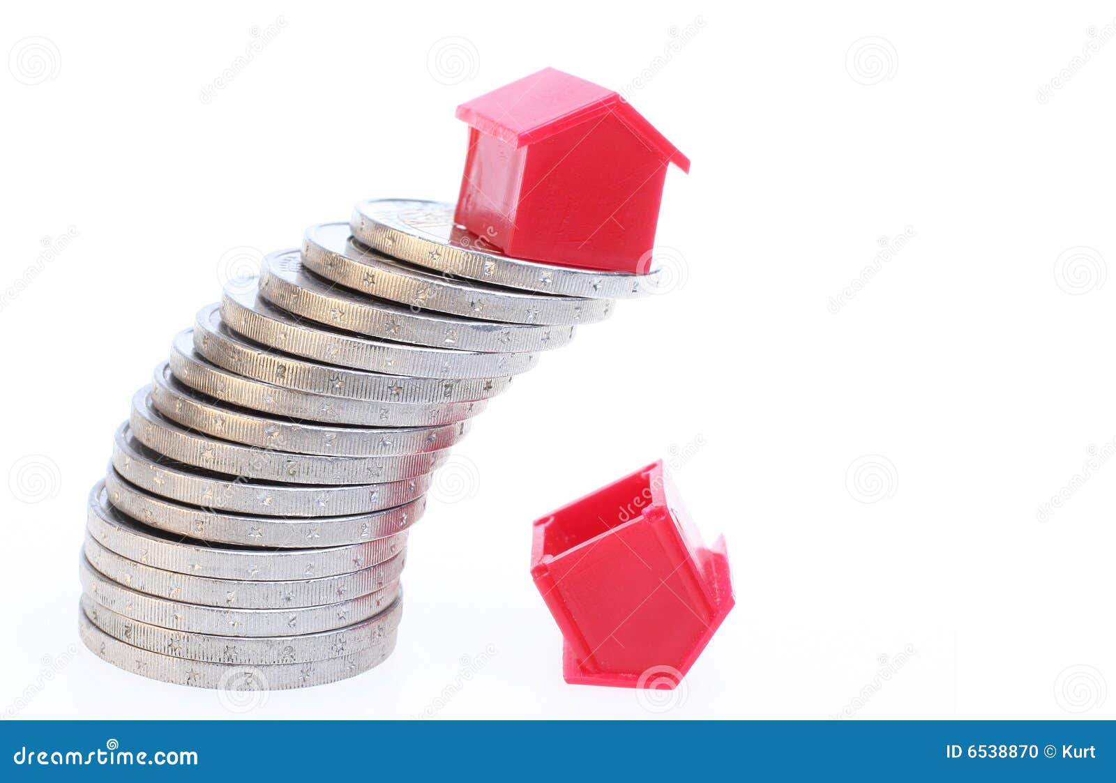 House on coins stock photo. Image of insecure, lean, uncertain - 6538870