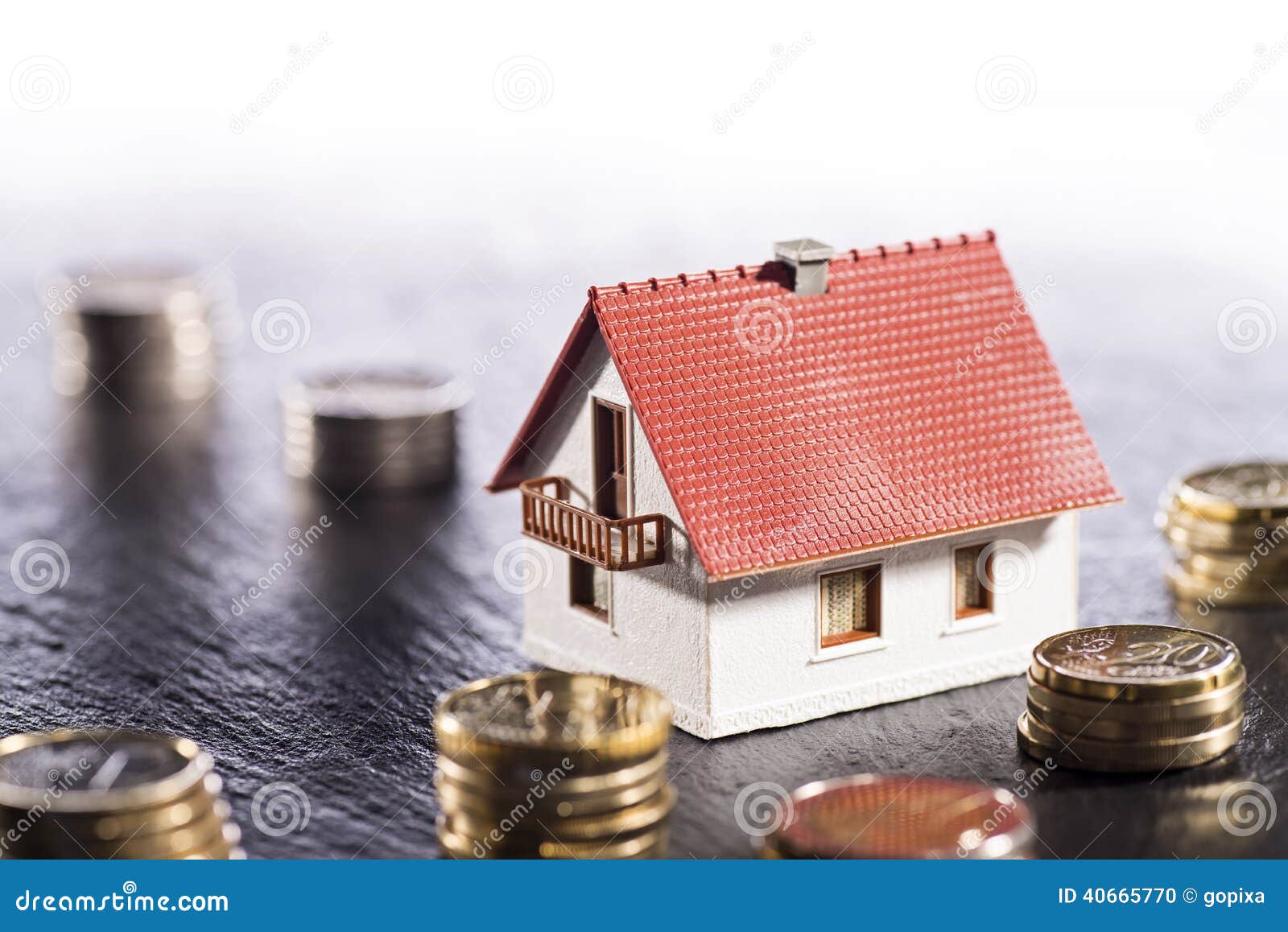 House and Coins stock photo. Image of estate, construction - 40665770