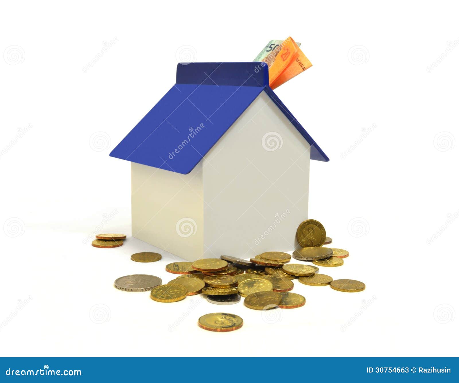House and coins stock image. Image of house, rent, finance - 30754663