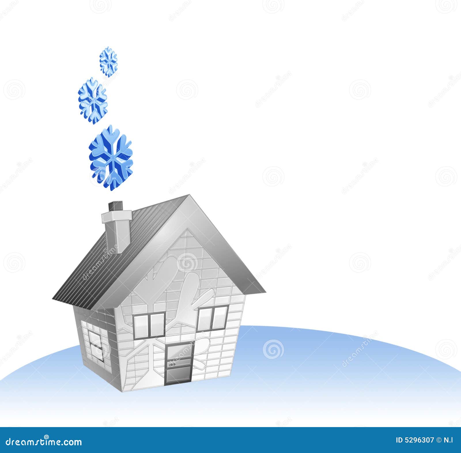 House and cold stock illustration. Illustration of building - 5296307