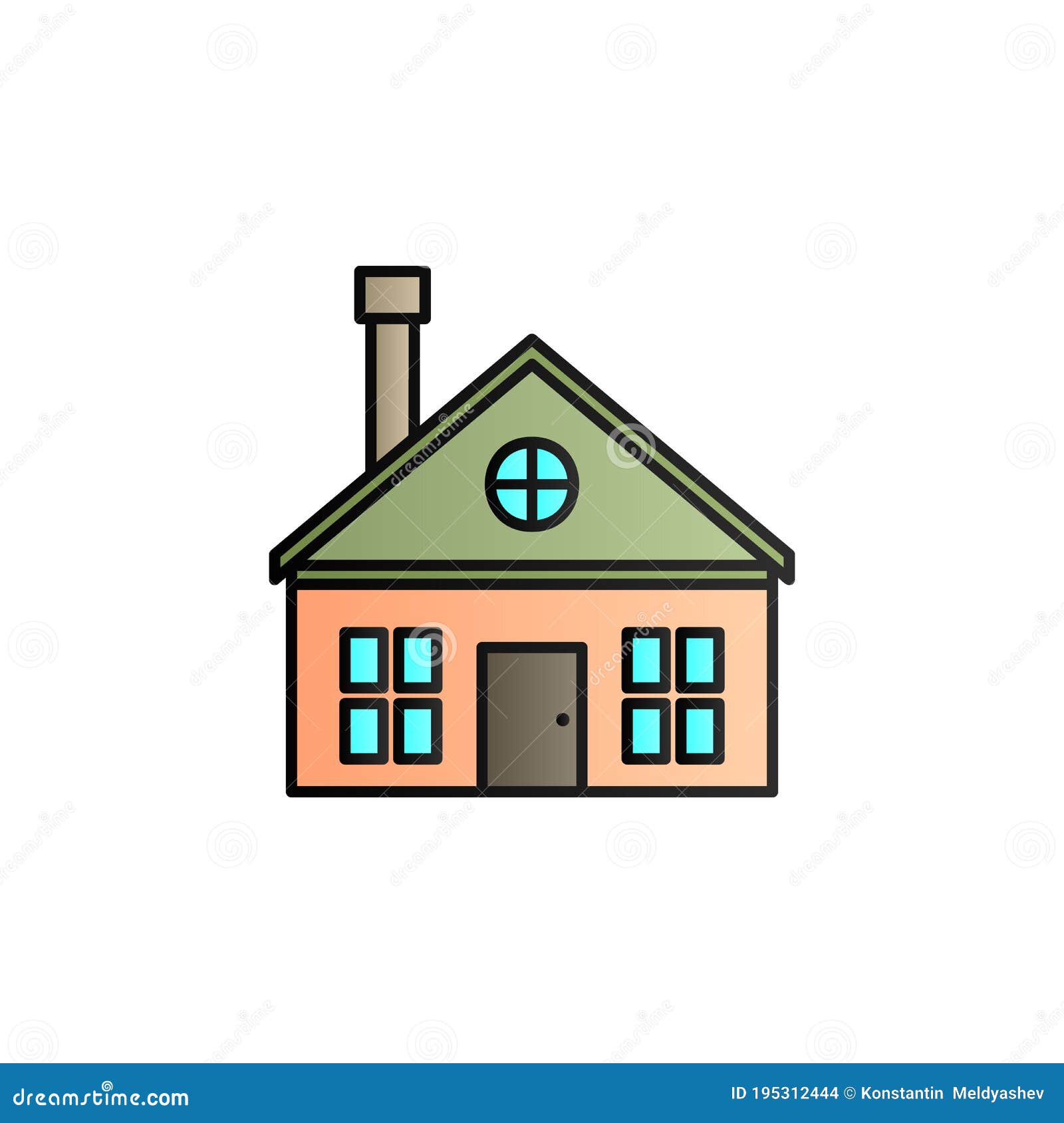 House Color Gradient Vector Icon Stock Illustration - Illustration of ...