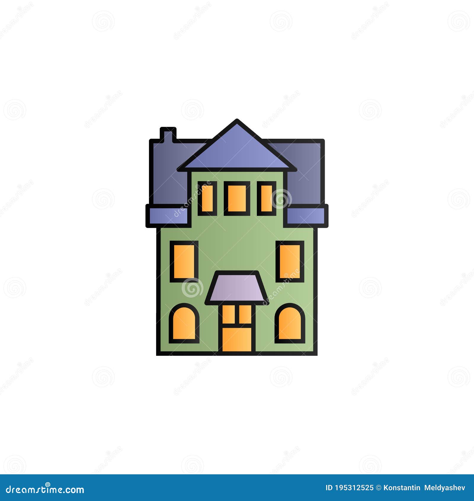 House Color Gradient Vector Icon Stock Illustration - Illustration of ...