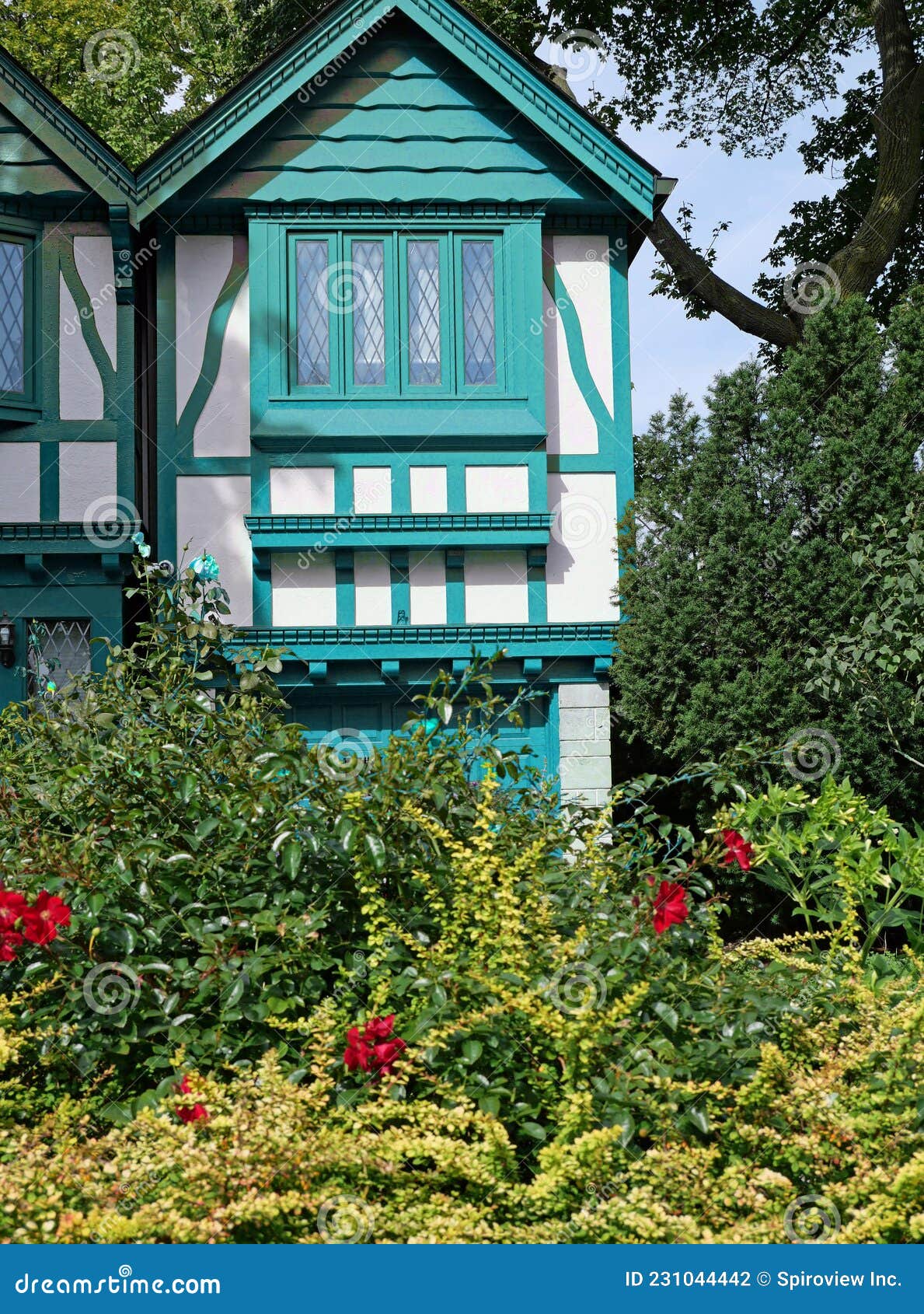 House with Colorful Half Timber Design Stock Photo - Image of middle ...