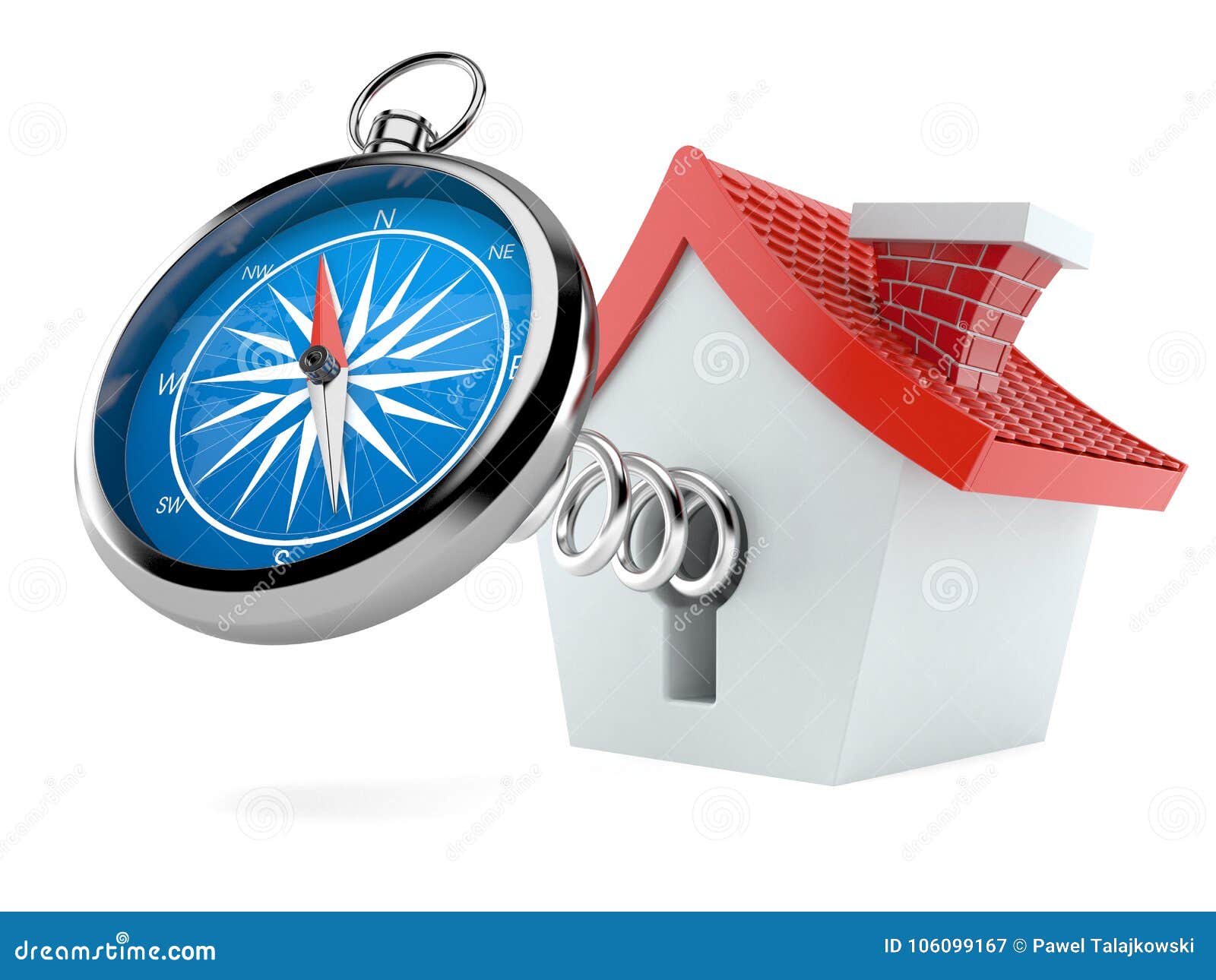 House with compass stock illustration. Illustration of isolated - 106099167
