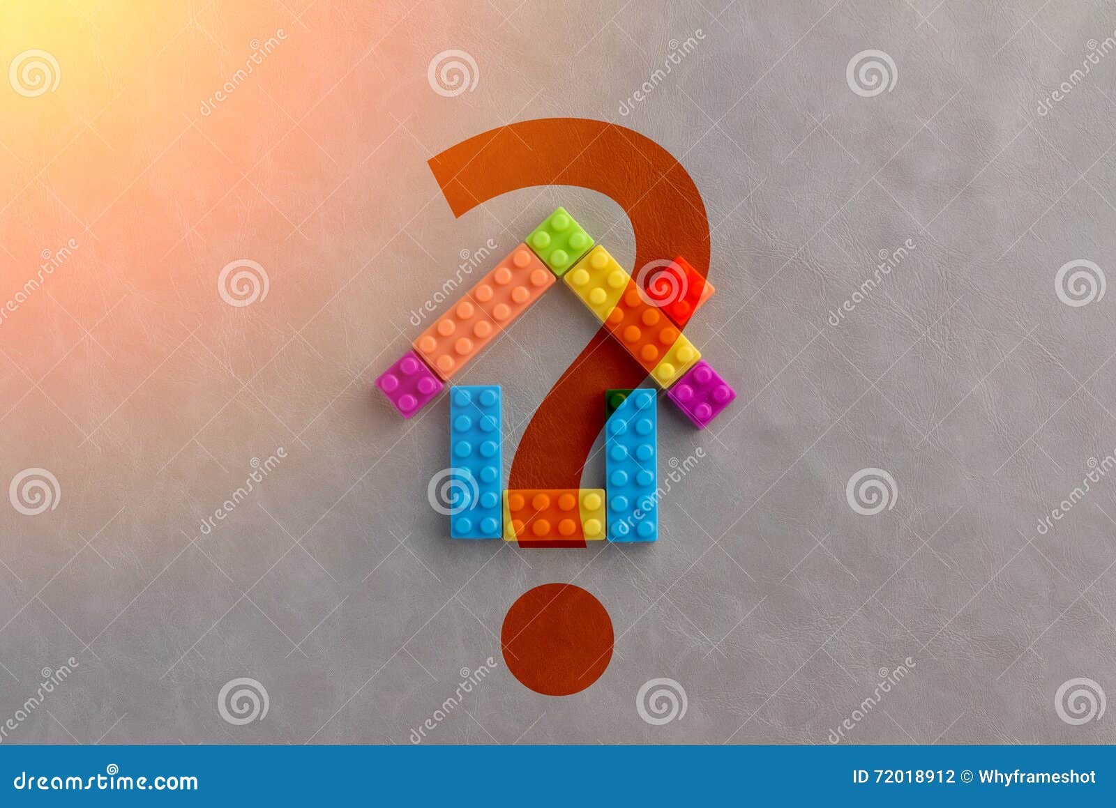 House Concept with Plastic Blocks Toy and Question Mark. Jpg Stock ...