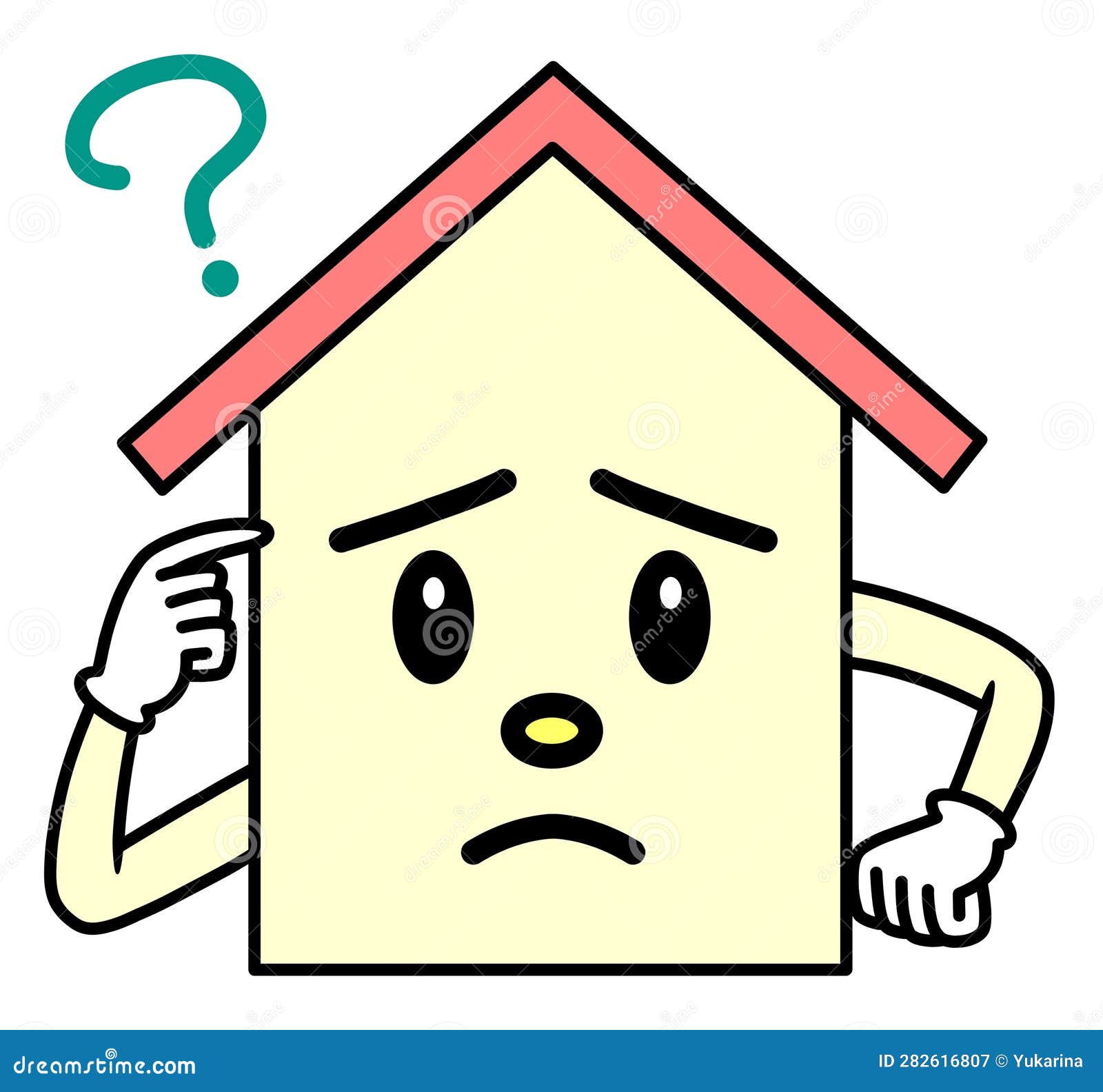 A House Character with a Question Mark Stock Image - Illustration of ...