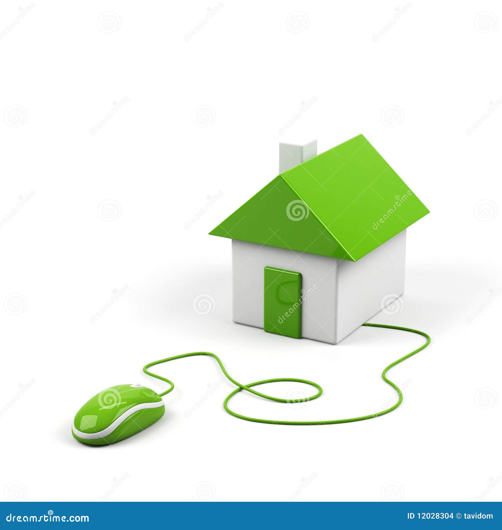 House Connected To a Computer Mouse. Stock Illustration - Illustration ...