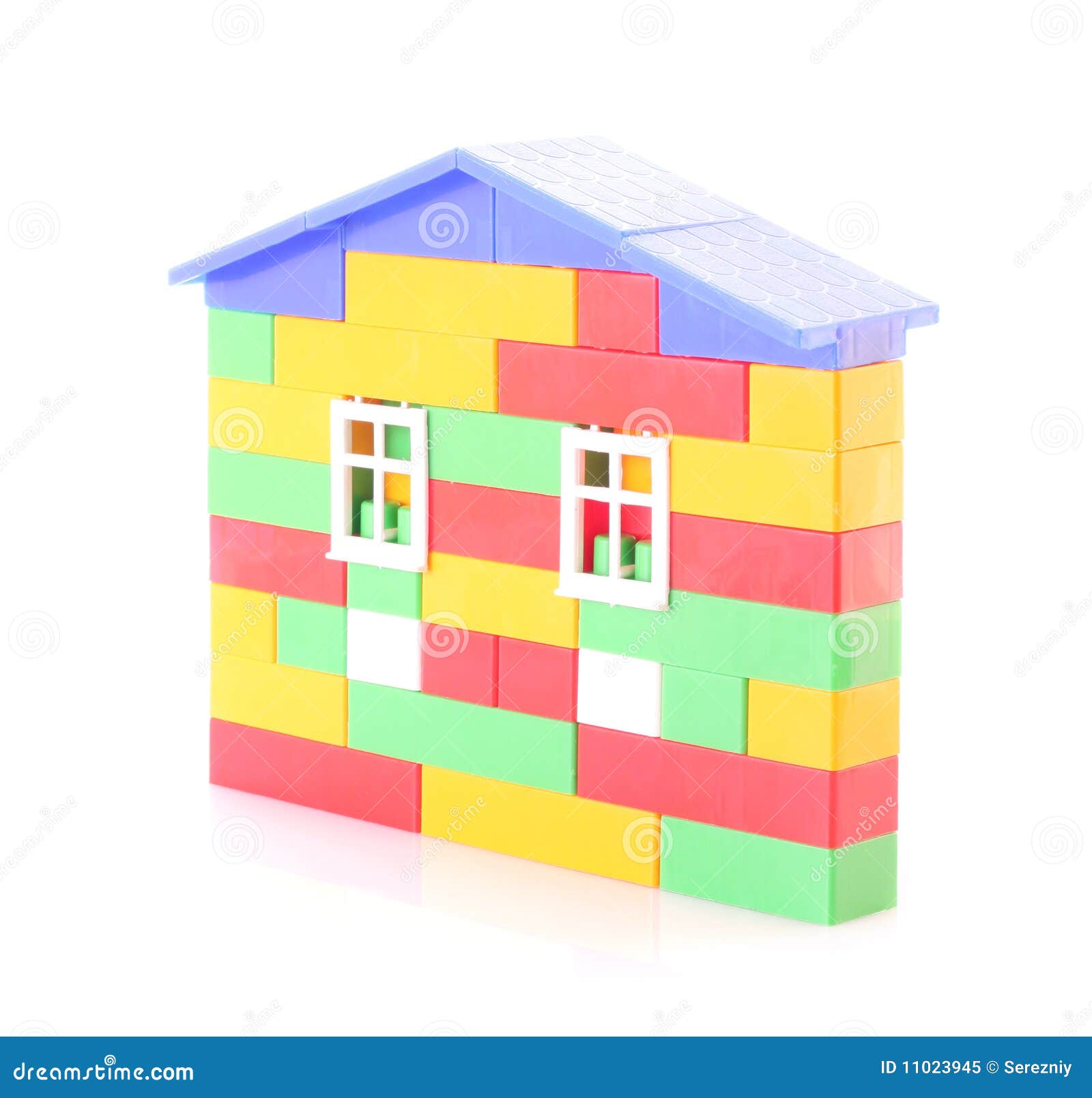 House Constructed from Toy Bricks Isolated Stock Image - Image of color ...