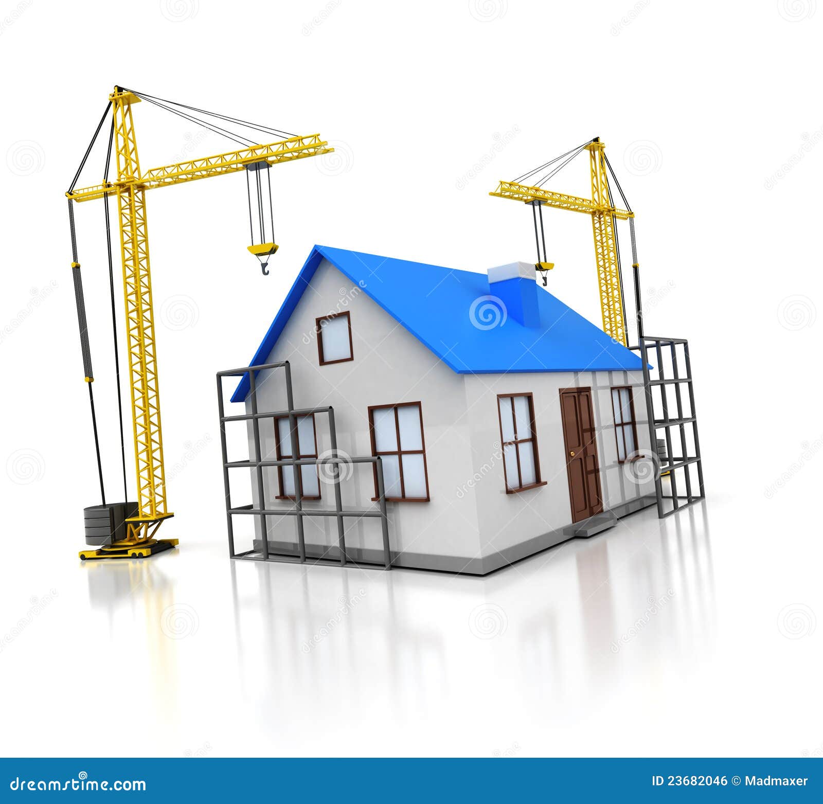 House construction stock illustration. Illustration of blue - 23682046