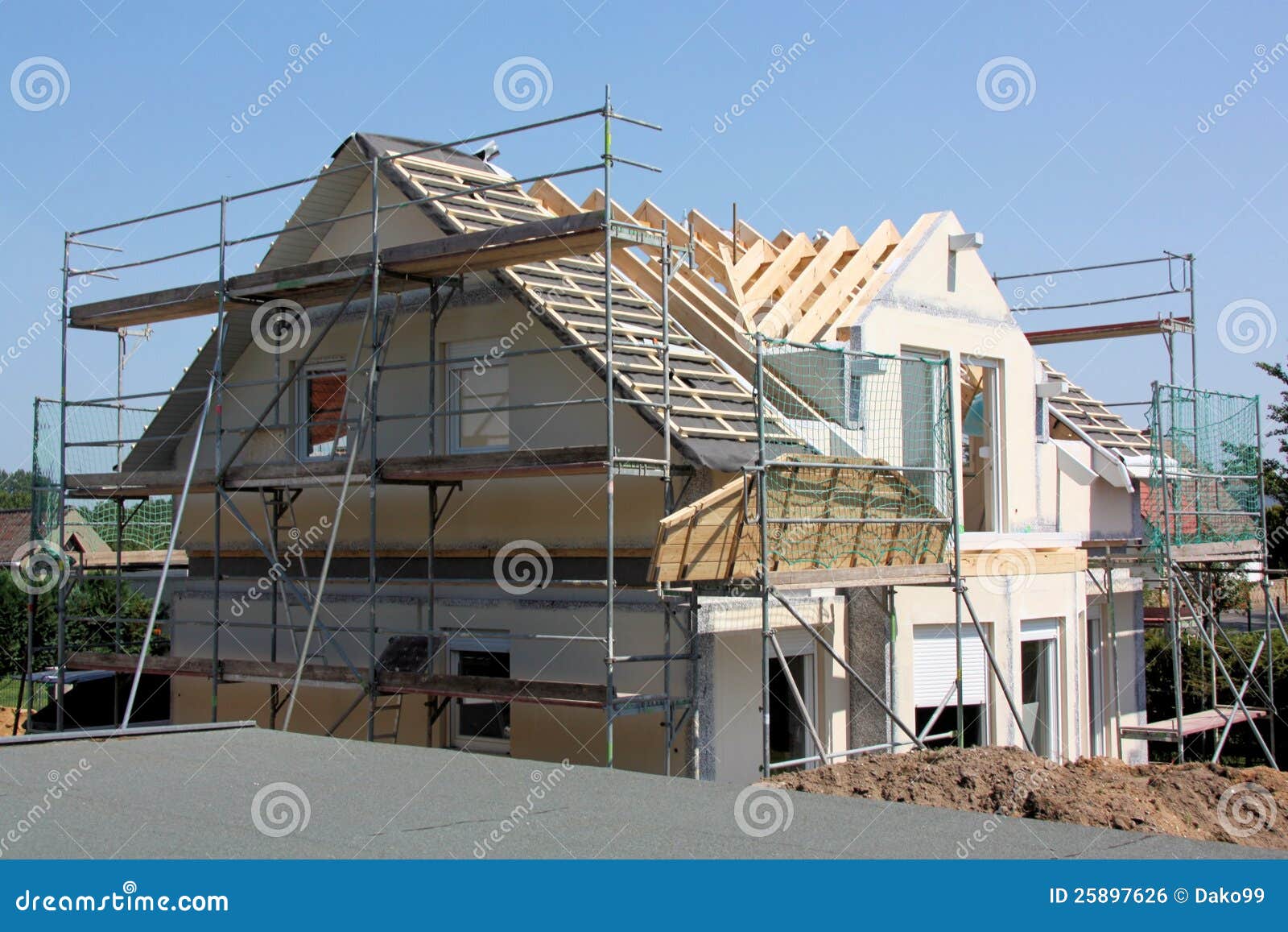 House in construction stock photo. Image of works, building - 25897626