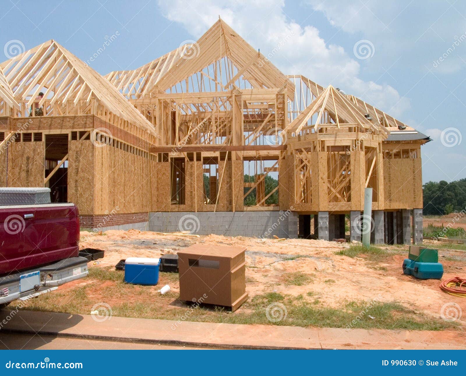 House construction stock photo. Image of american, household - 990630