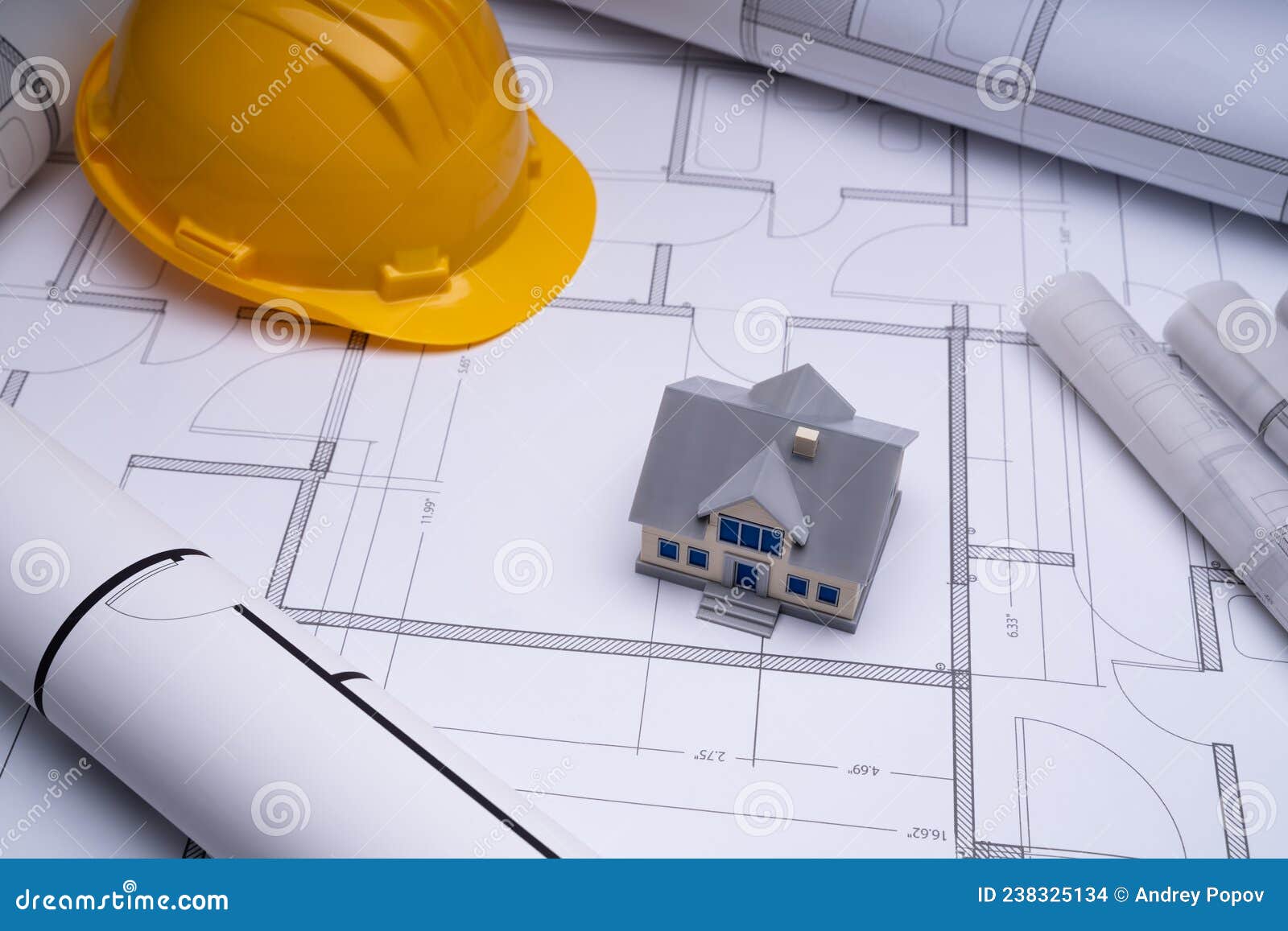 House Construction and Building Plans Stock Photo - Image of model ...