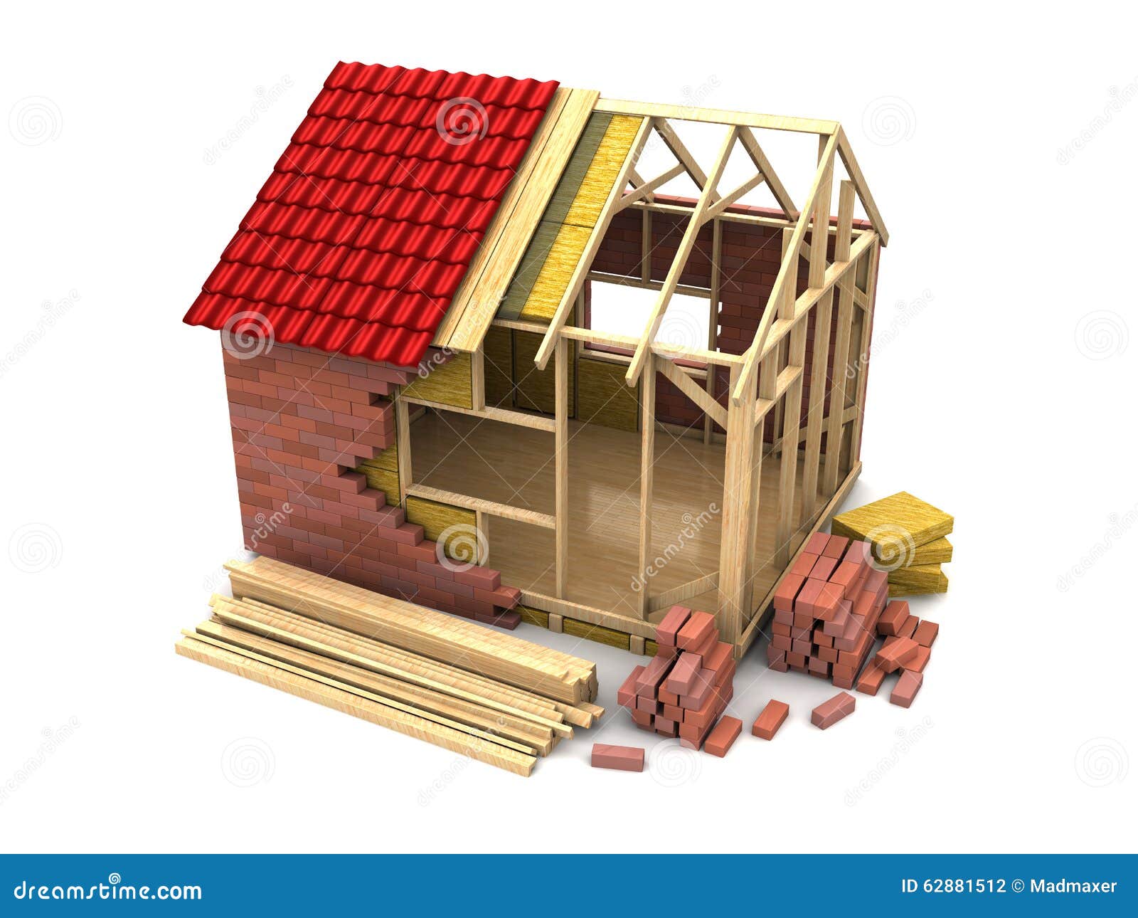 House construction stock illustration. Illustration of buildings - 62881512