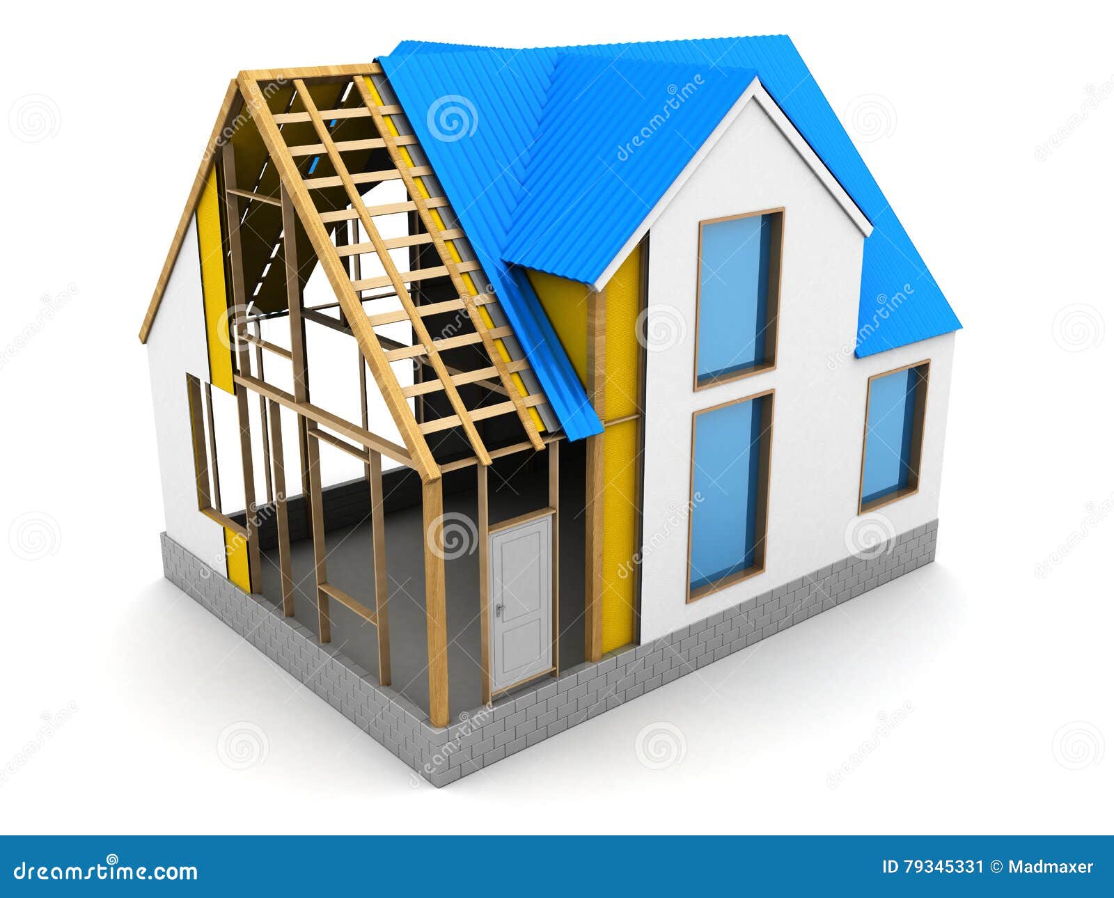 House construction stock illustration. Illustration of insulation ...