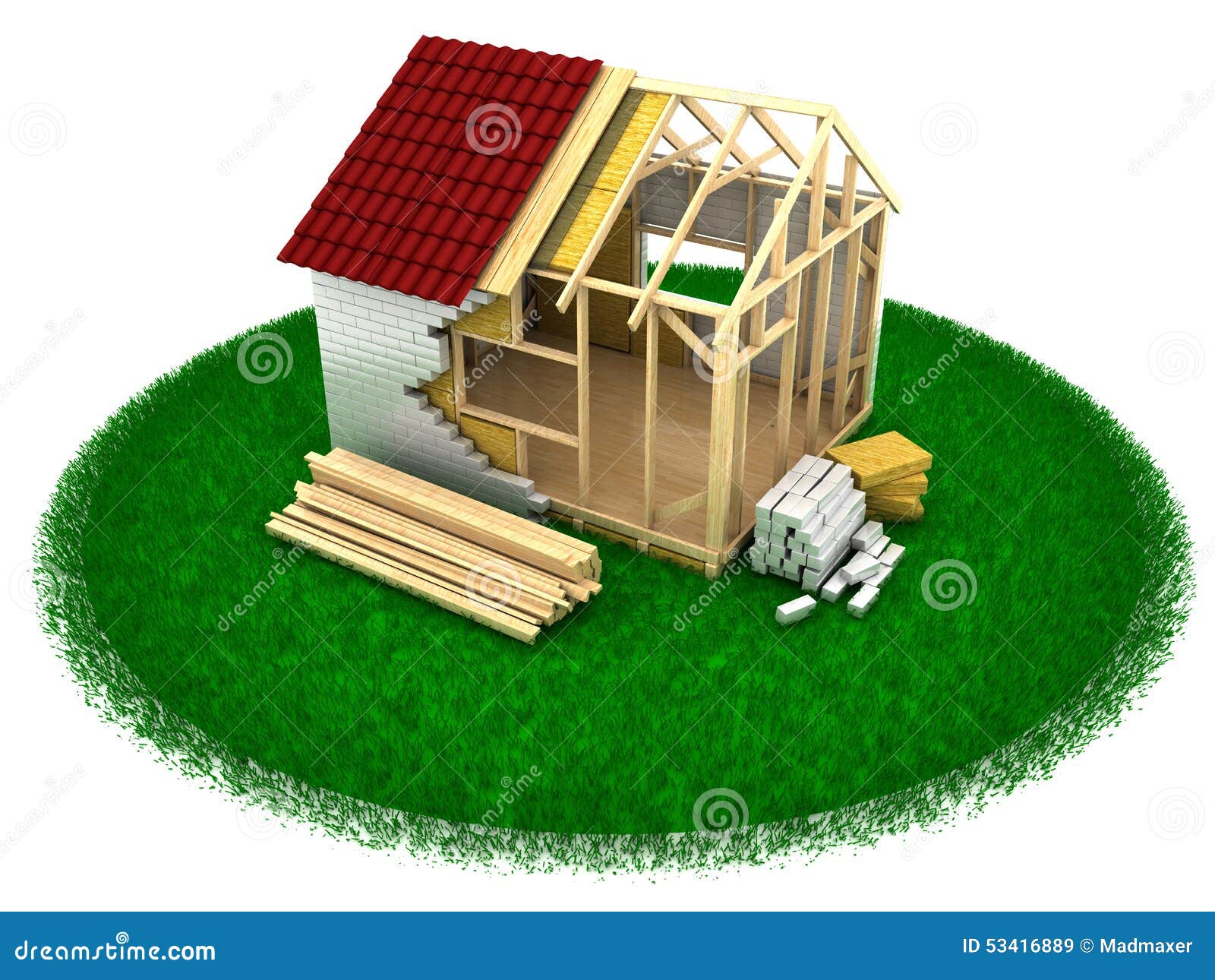 House construction stock illustration. Illustration of built - 53416889