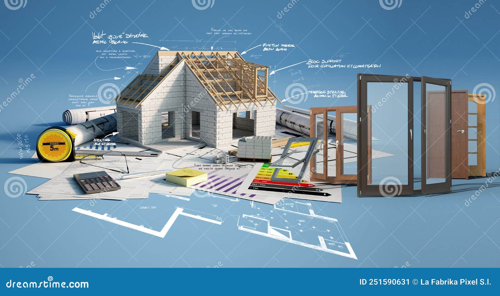House Construction, Effective Insulation Stock Illustration ...