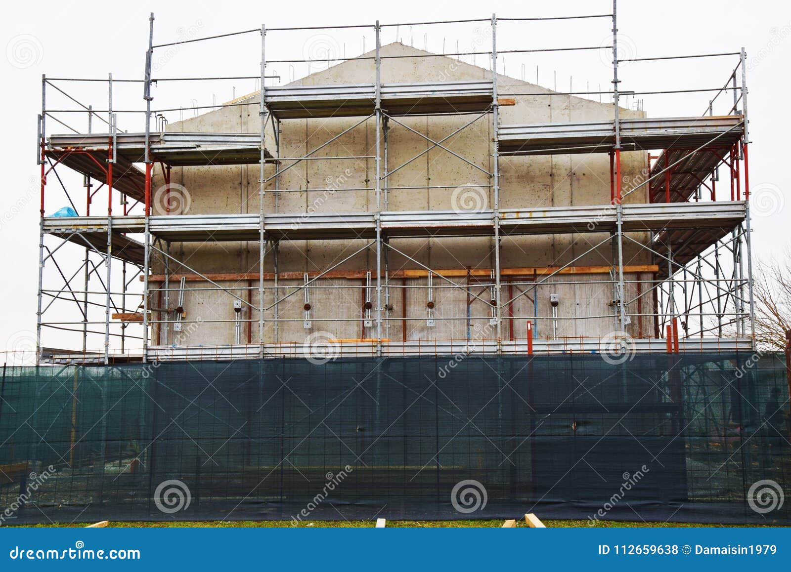 House in Construction, in Italy, Construction Site, Secure Tecniques ...