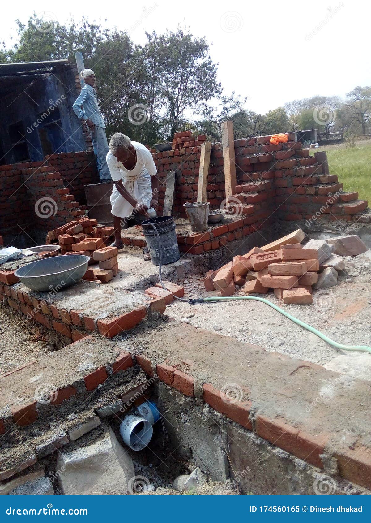 House Construction Labour Running on India Editorial Image - Image of ...