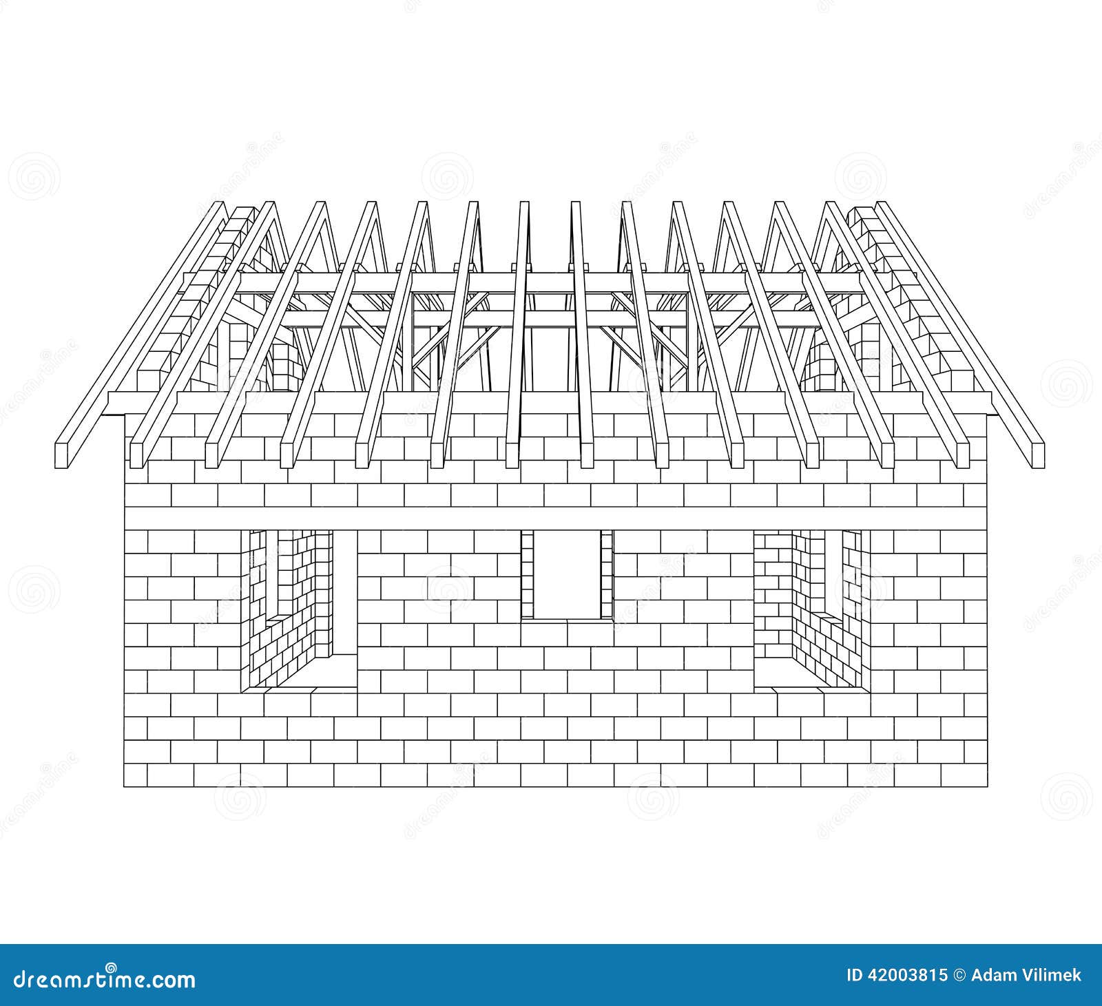 House Construction Line Drawing Vector Stock Vector - Image: 42003815