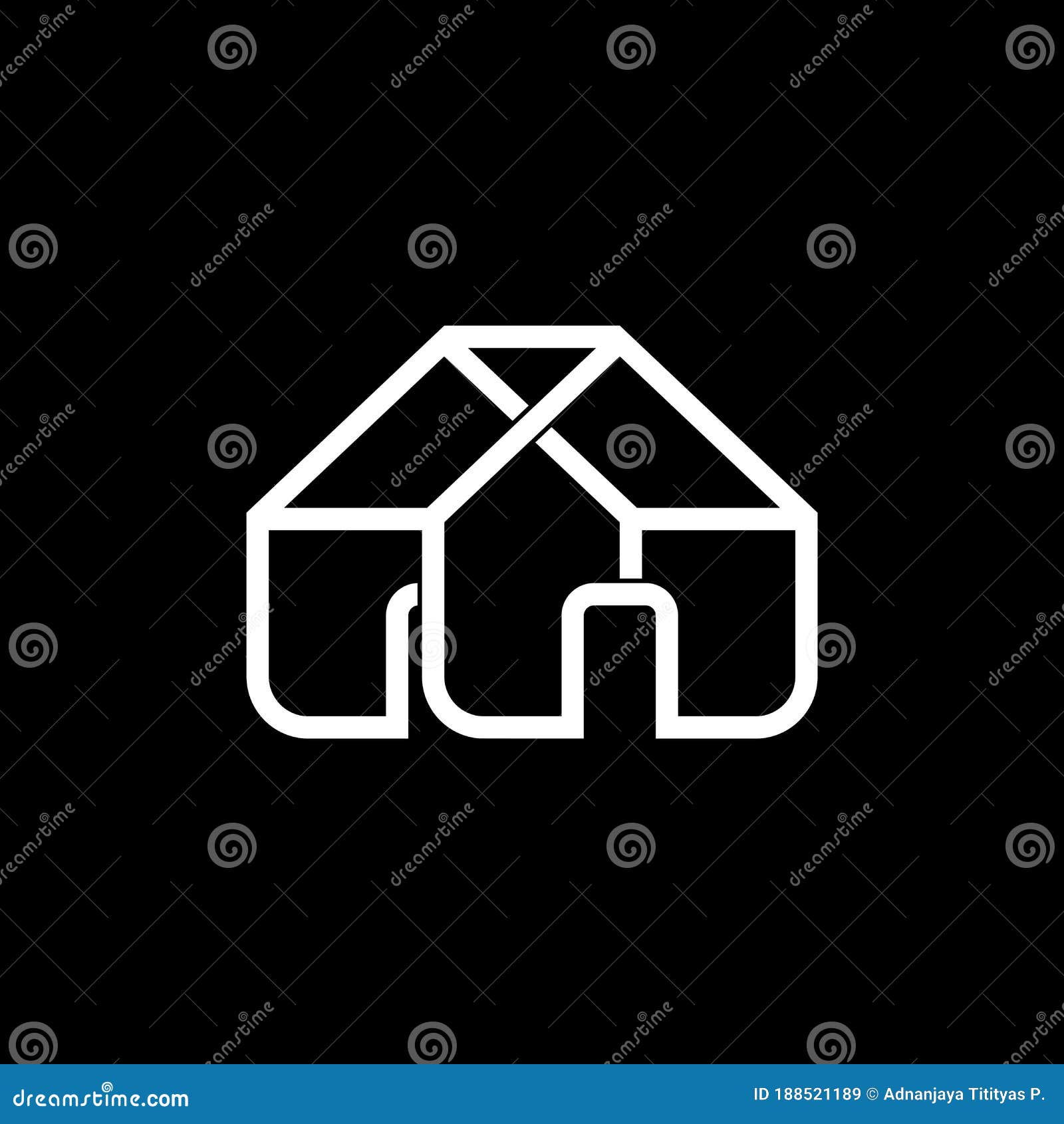House Construction Overlapping Line Design Vector Stock Vector ...