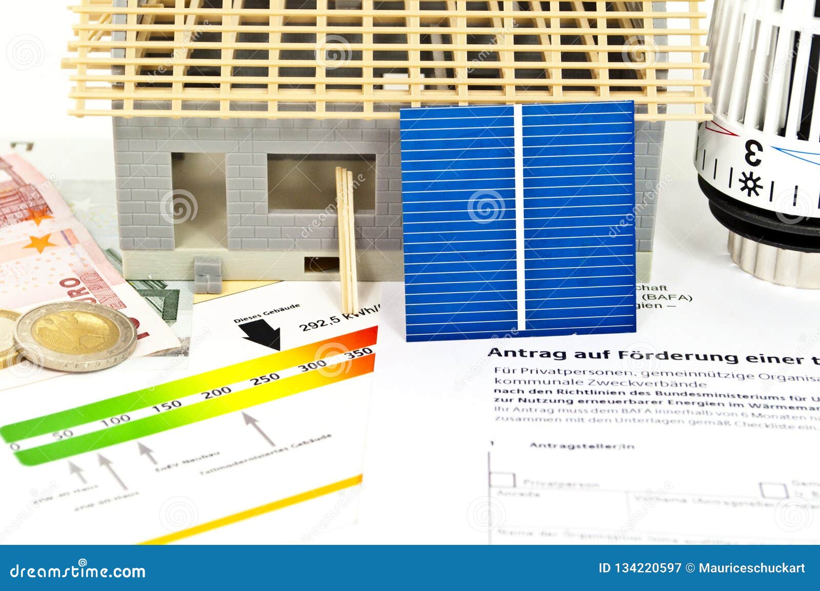 House with a Construction Plan and Solar Panel Planning Stock Image ...