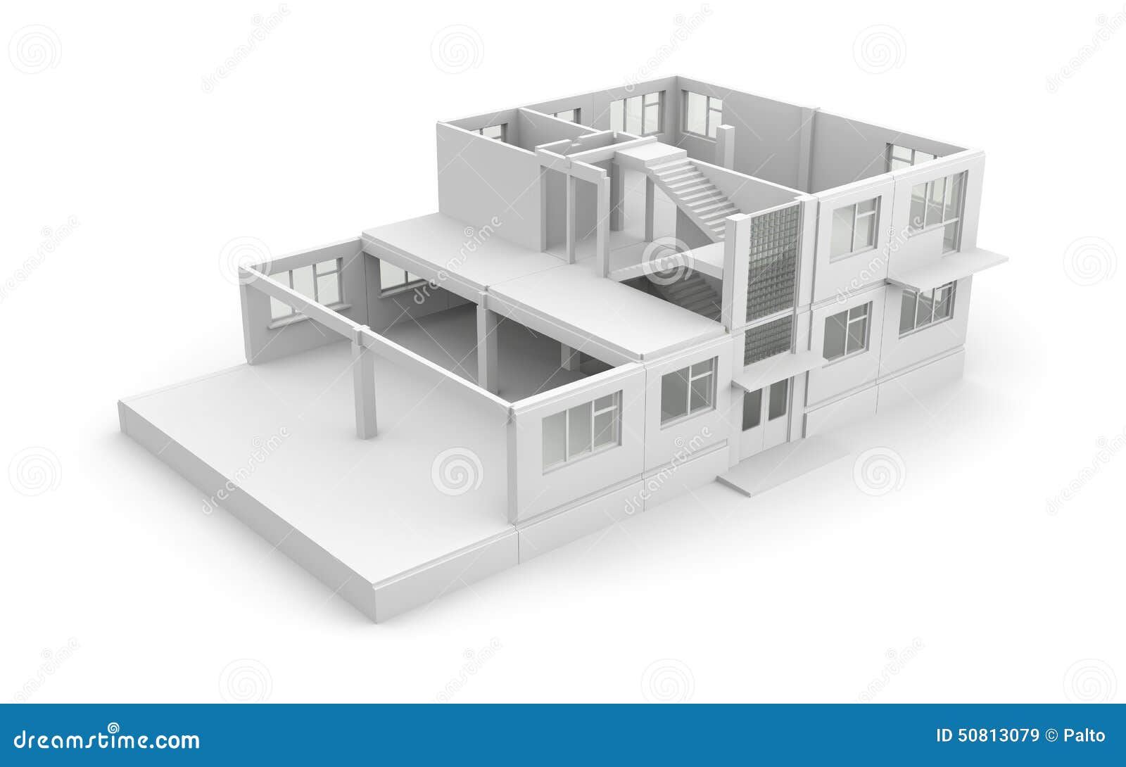 House construction process stock illustration. Illustration of interior ...