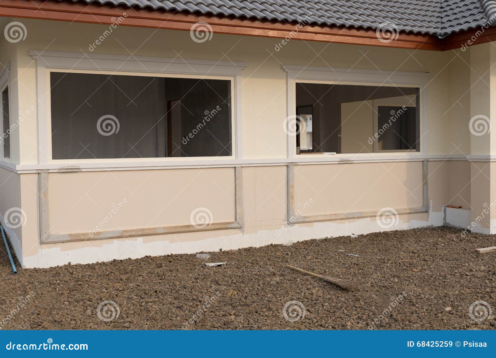 House during construction stock image. Image of architecture - 68425259
