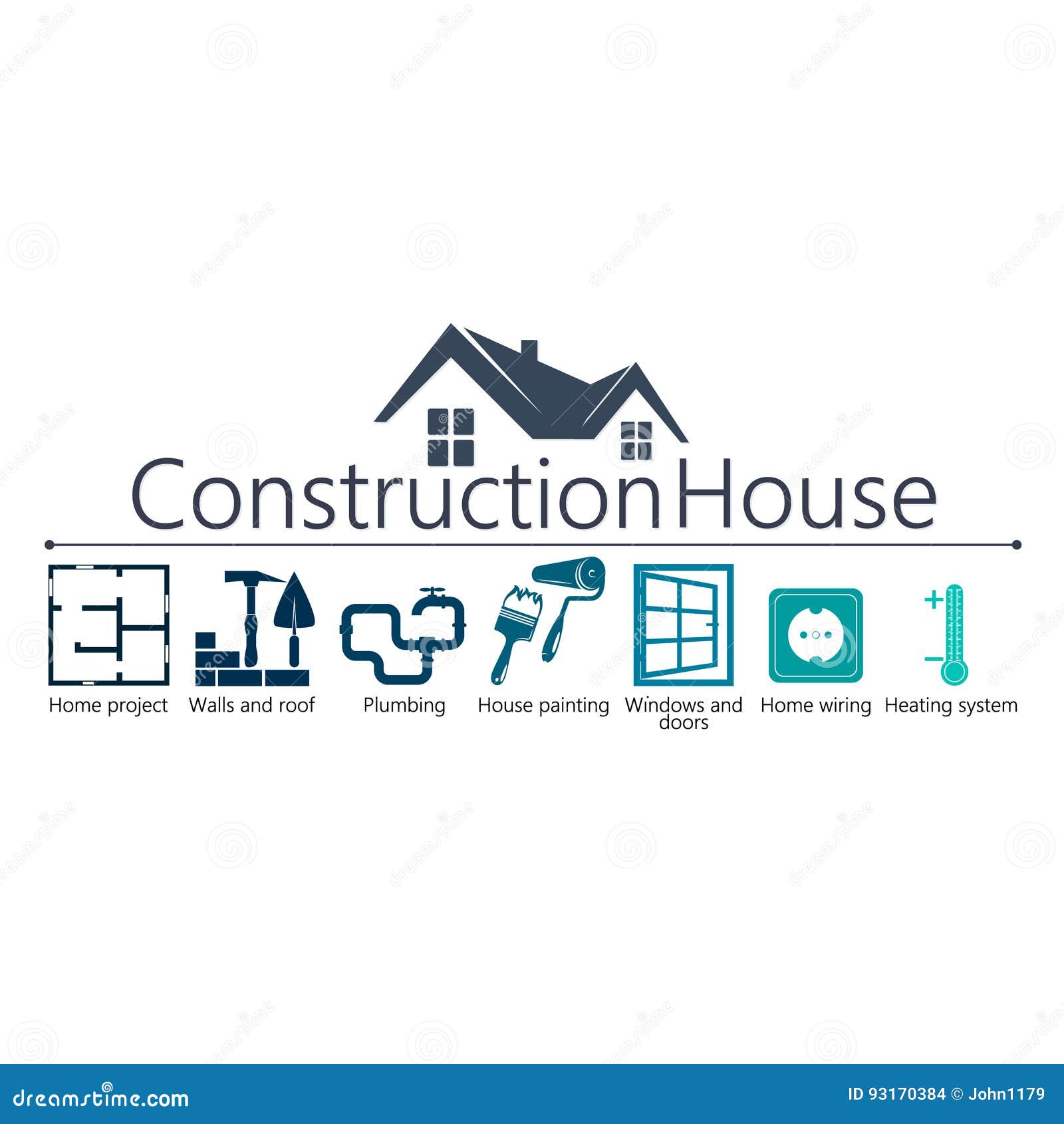 House construction symbol stock vector. Illustration of isolated - 93170384
